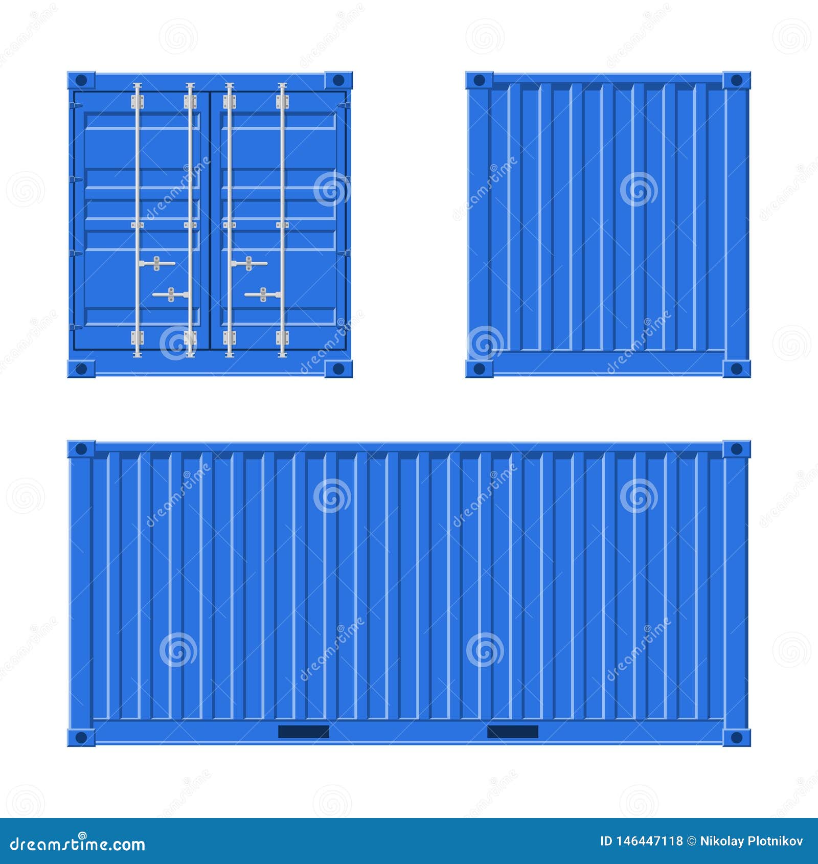Blue Cargo Ship With Boxes Delivery Service Icon Isolated On ...