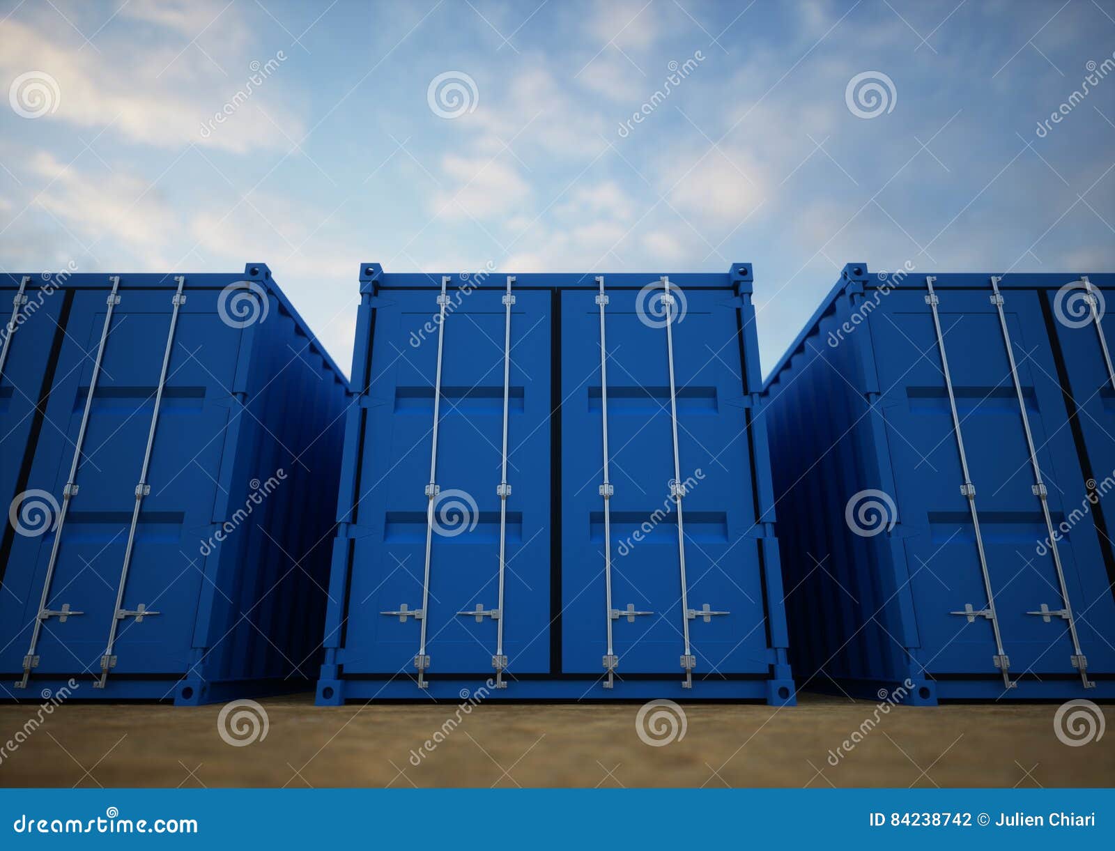 Blue cargo containers stock photo. Image of commerce - 84238742