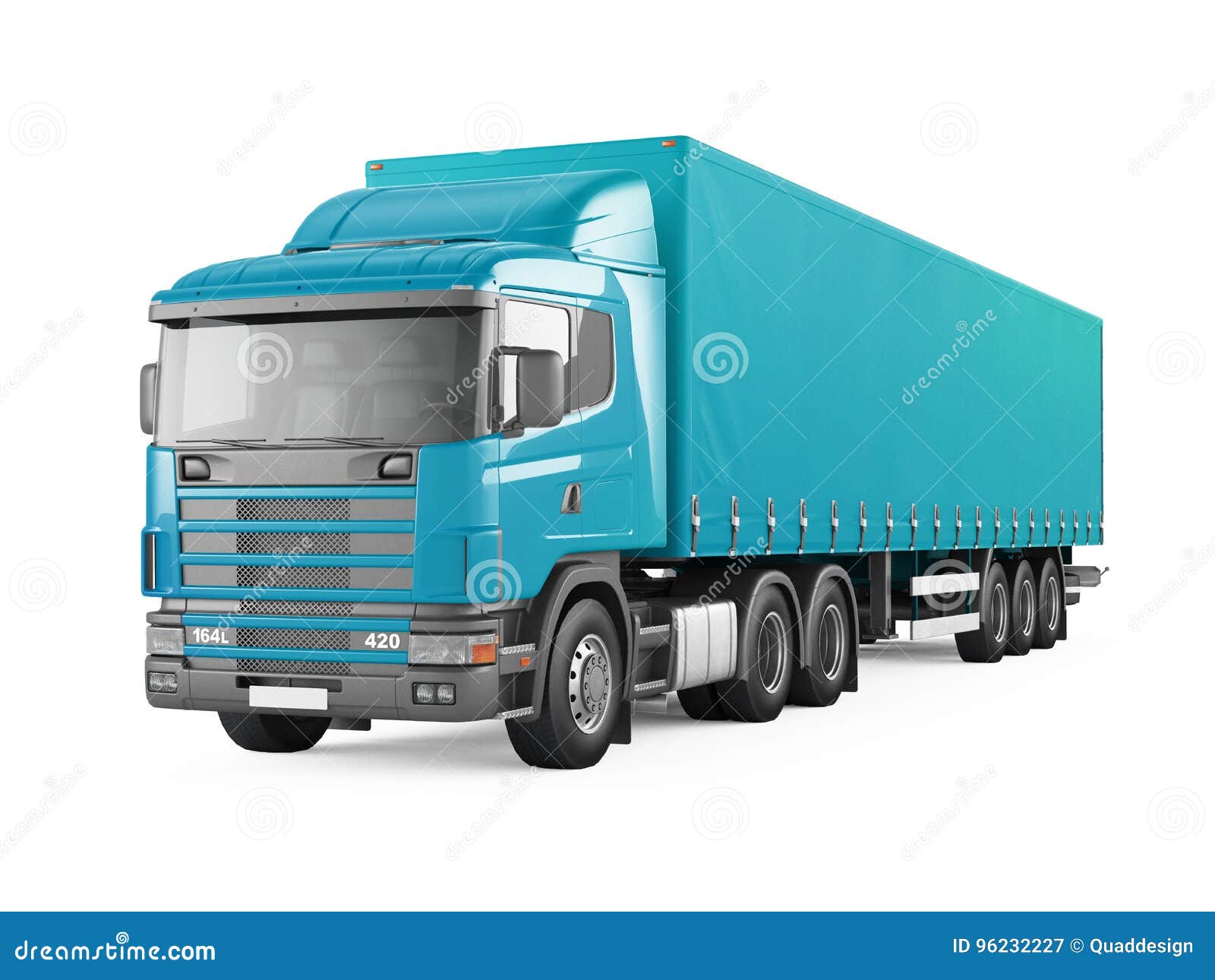 Blue cargo delivery truck. stock illustration. Illustration of back ...