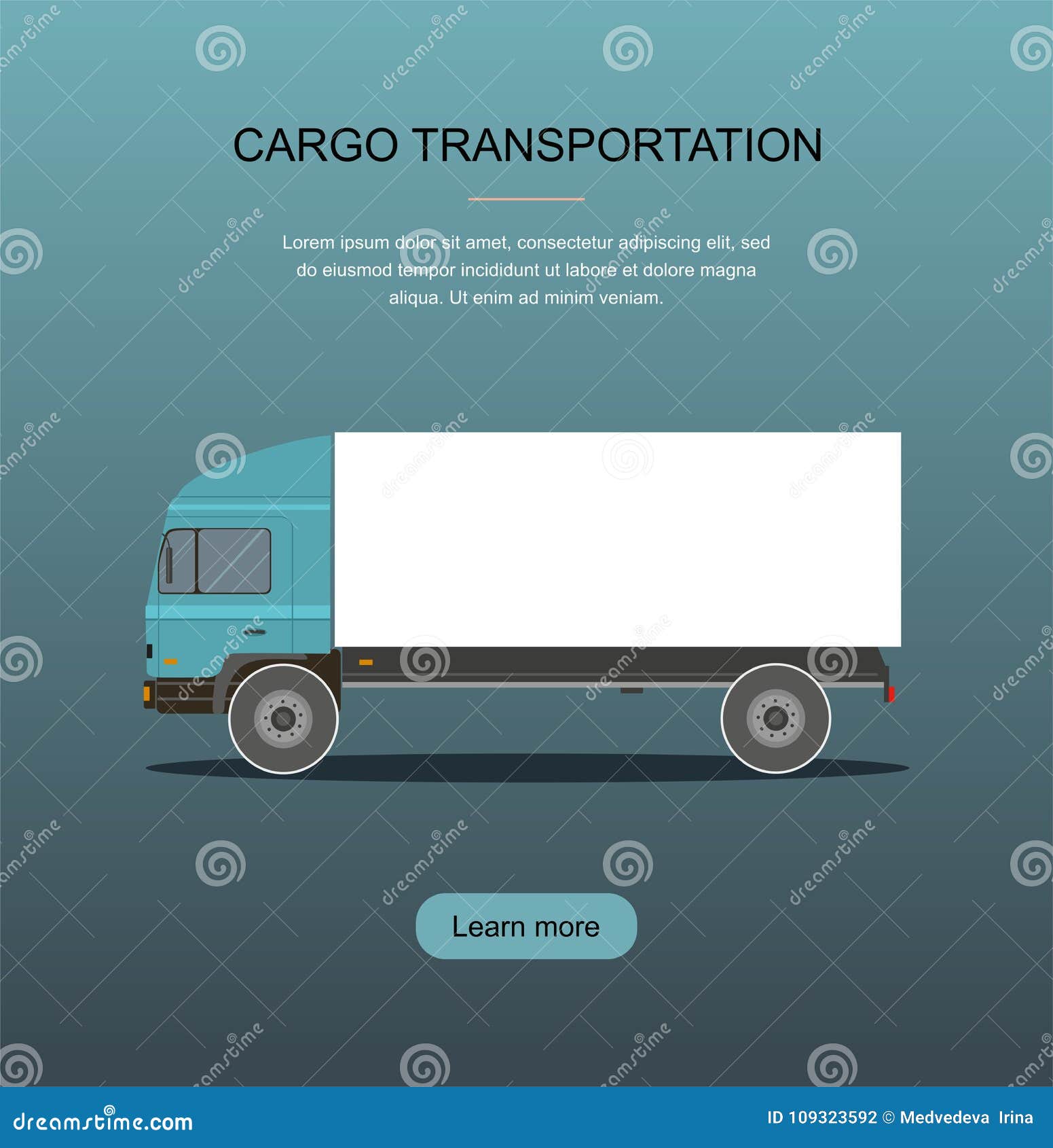Blue Cargo Delivery Truck stock vector. Illustration of business ...