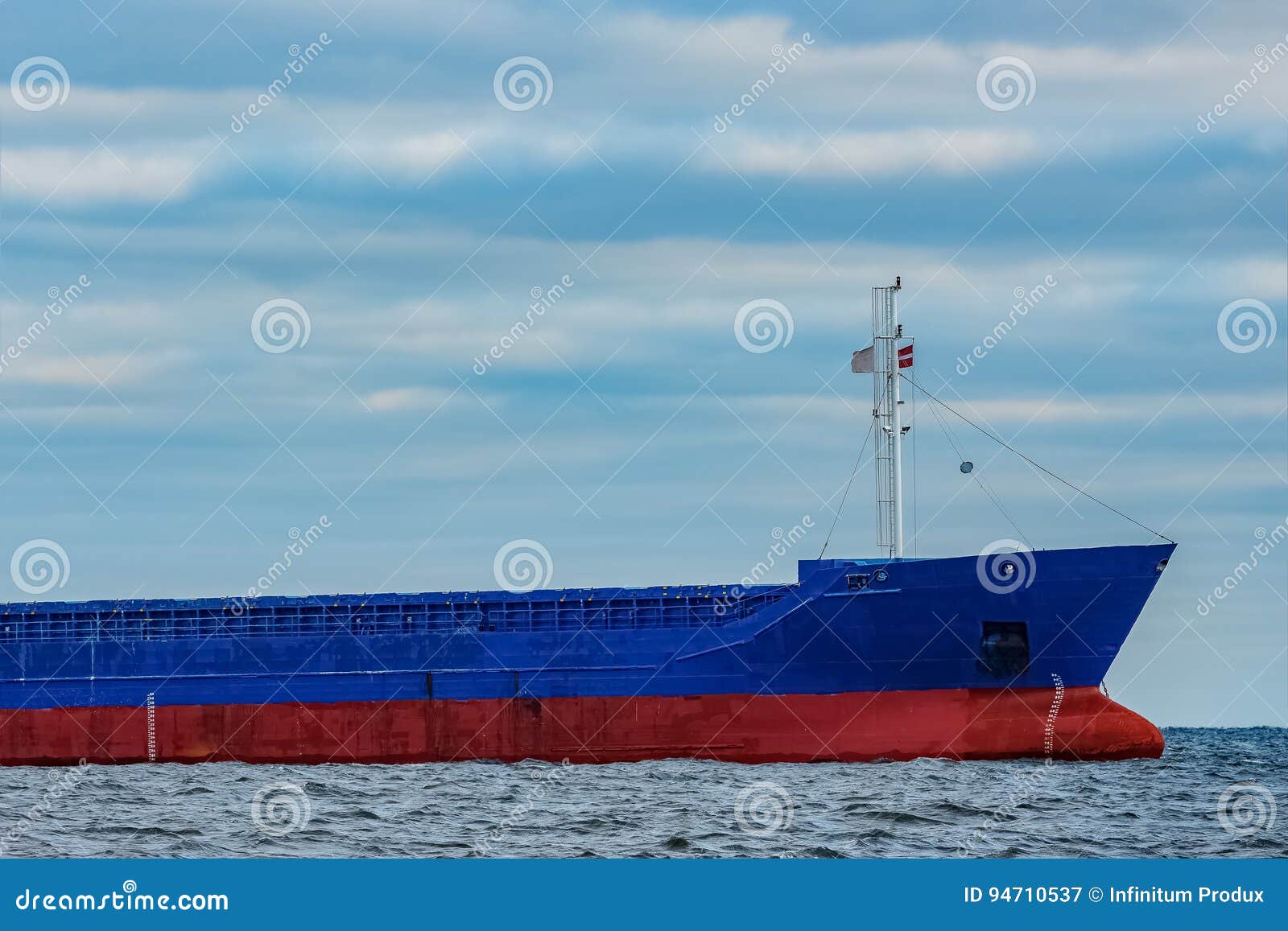 Blue cargo ship stock image. Image of riga, ocean, export - 94710537