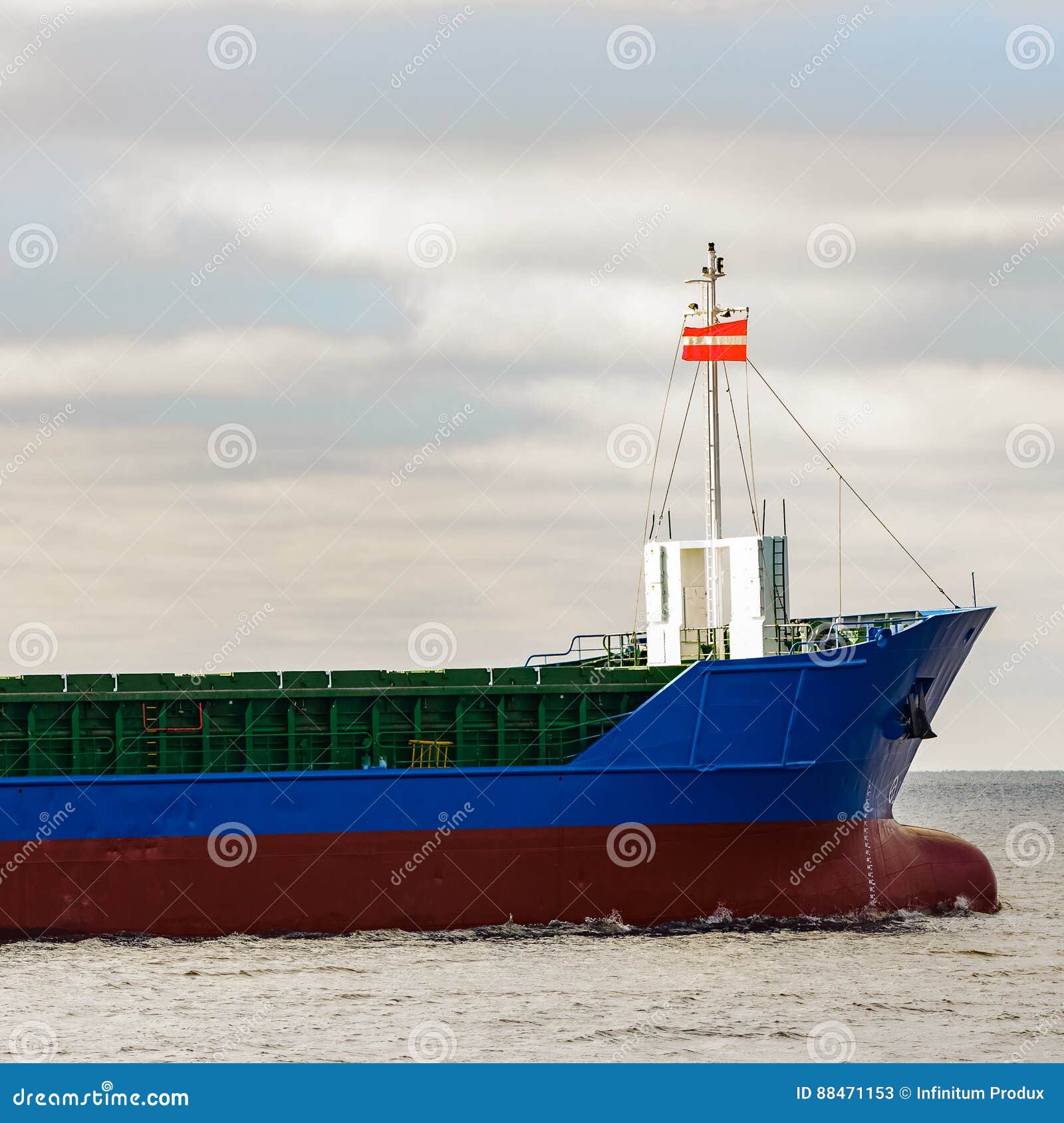 Blue cargo ship`s bow stock image. Image of boat, commercial - 88471153