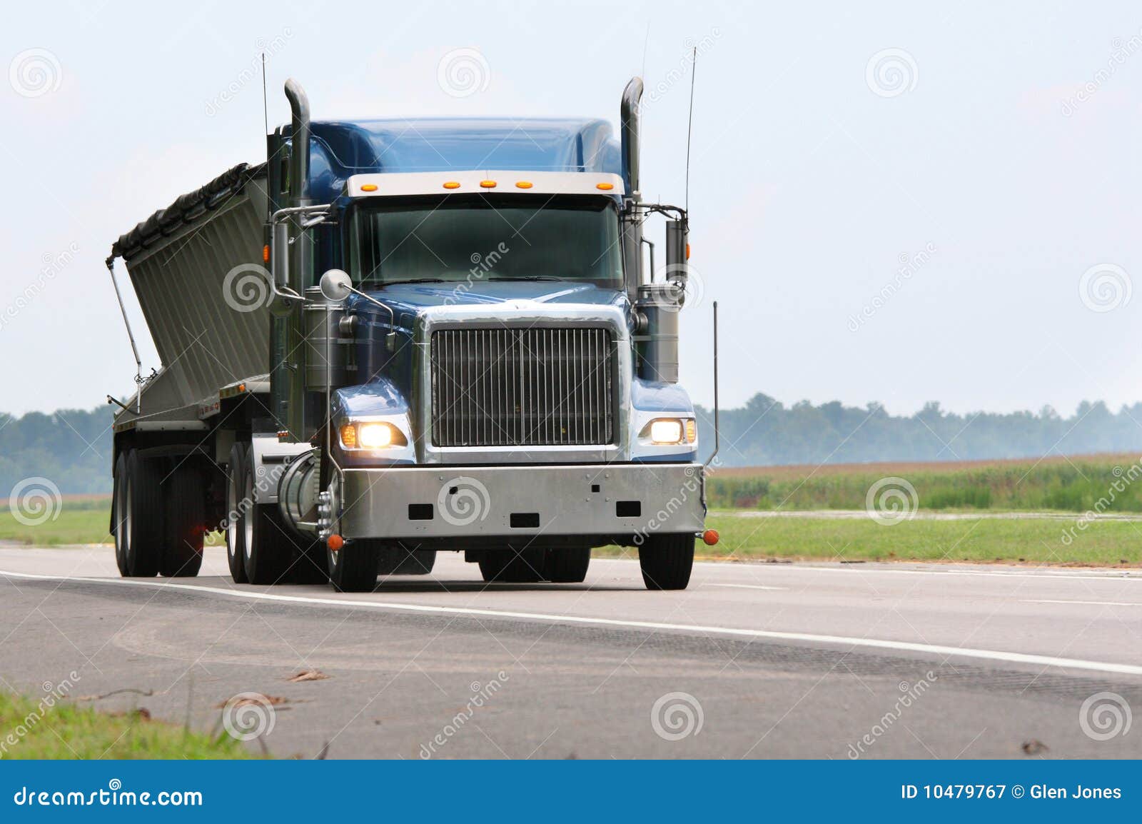 Blue cargo truck stock image. Image of highway, street - 10479767