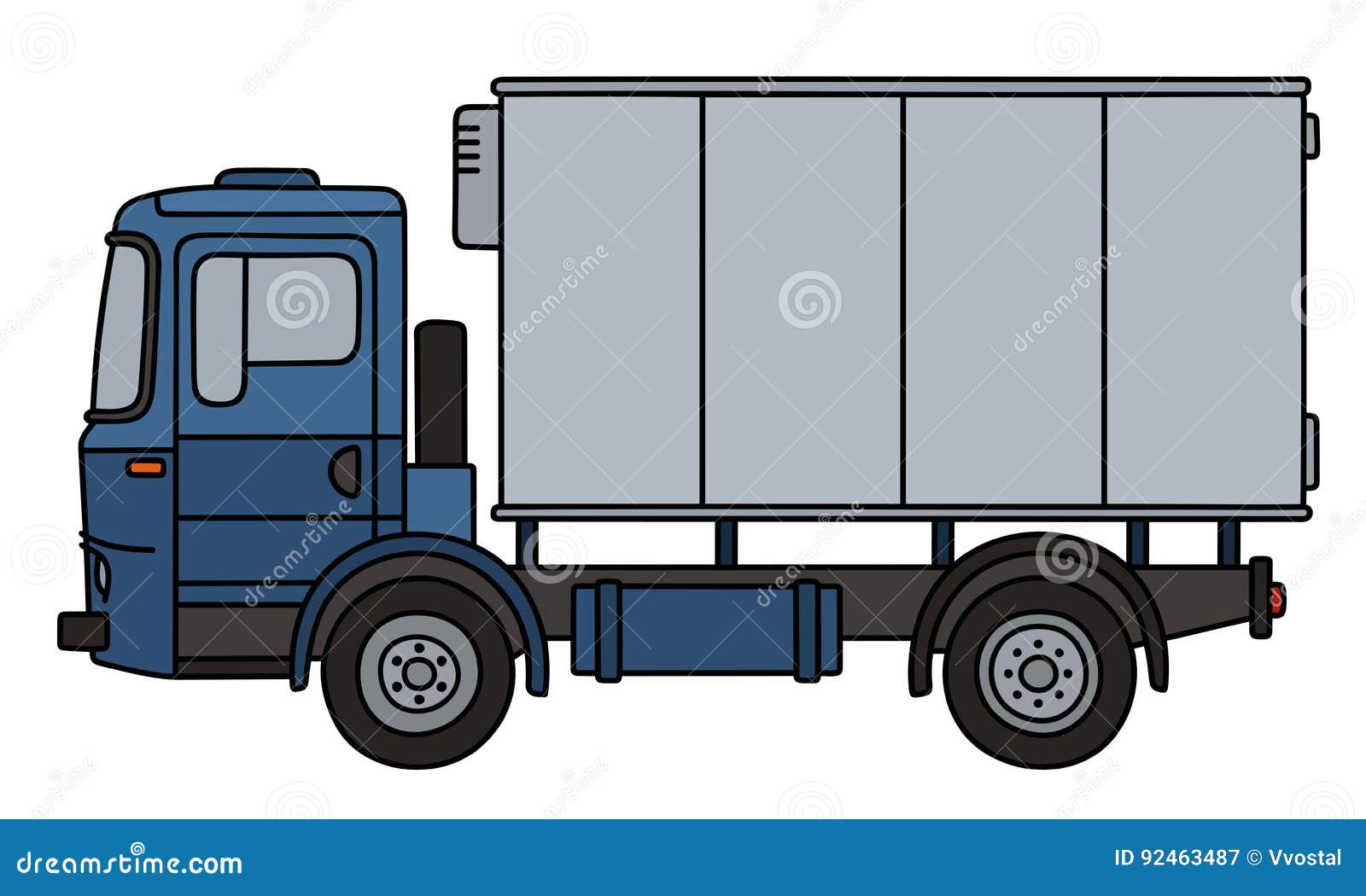 Blue cargo truck stock vector. Illustration of steel - 92463487