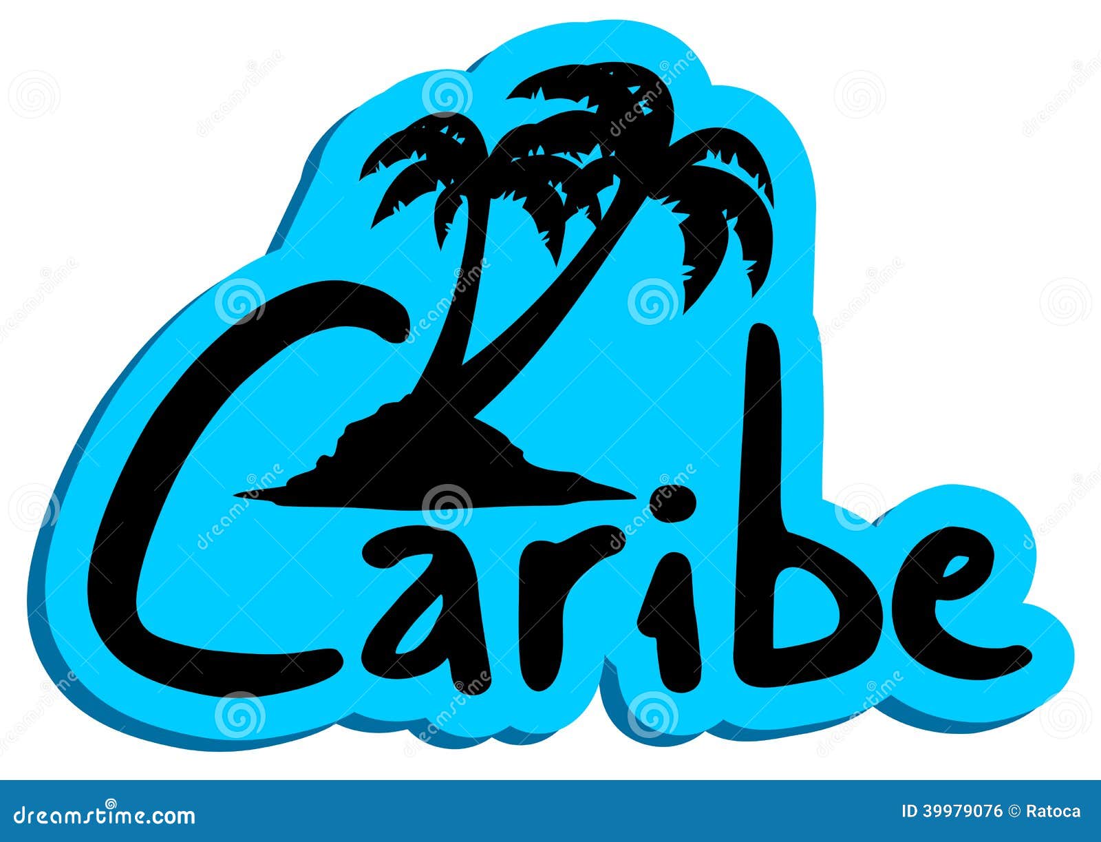 Blue caribe stock vector. Illustration of america, bank - 39979076