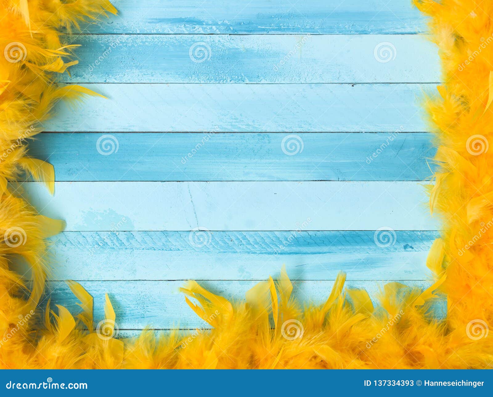 Blue Carnival Background with Yellow Feathers Stock Image - Image of ...