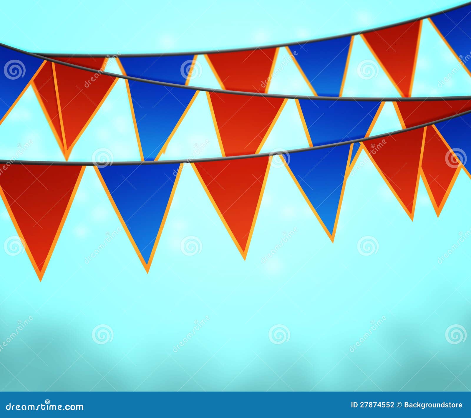Blue Carnival Flags Background Stock Photography - Image: 27874552