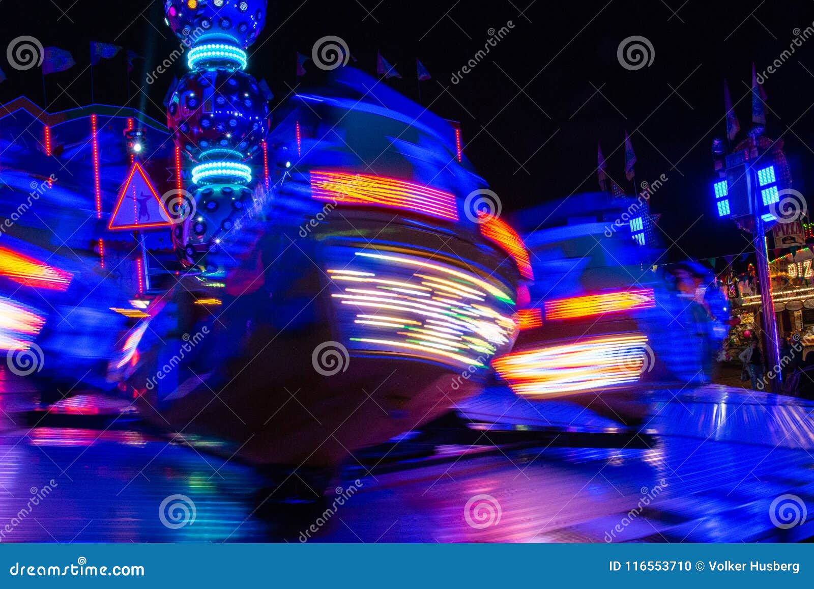 Blue Carousel on a Fair in Germany Editorial Image - Image of spring ...