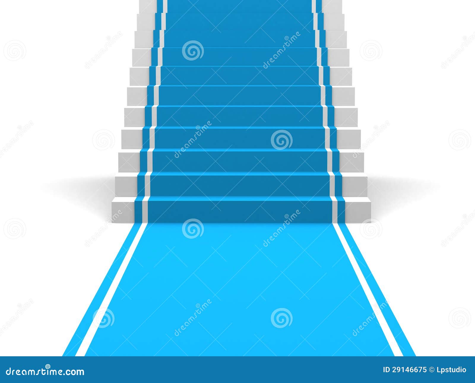 Blue Carpet Unroling With Stairs Royalty-Free Stock Photo ...