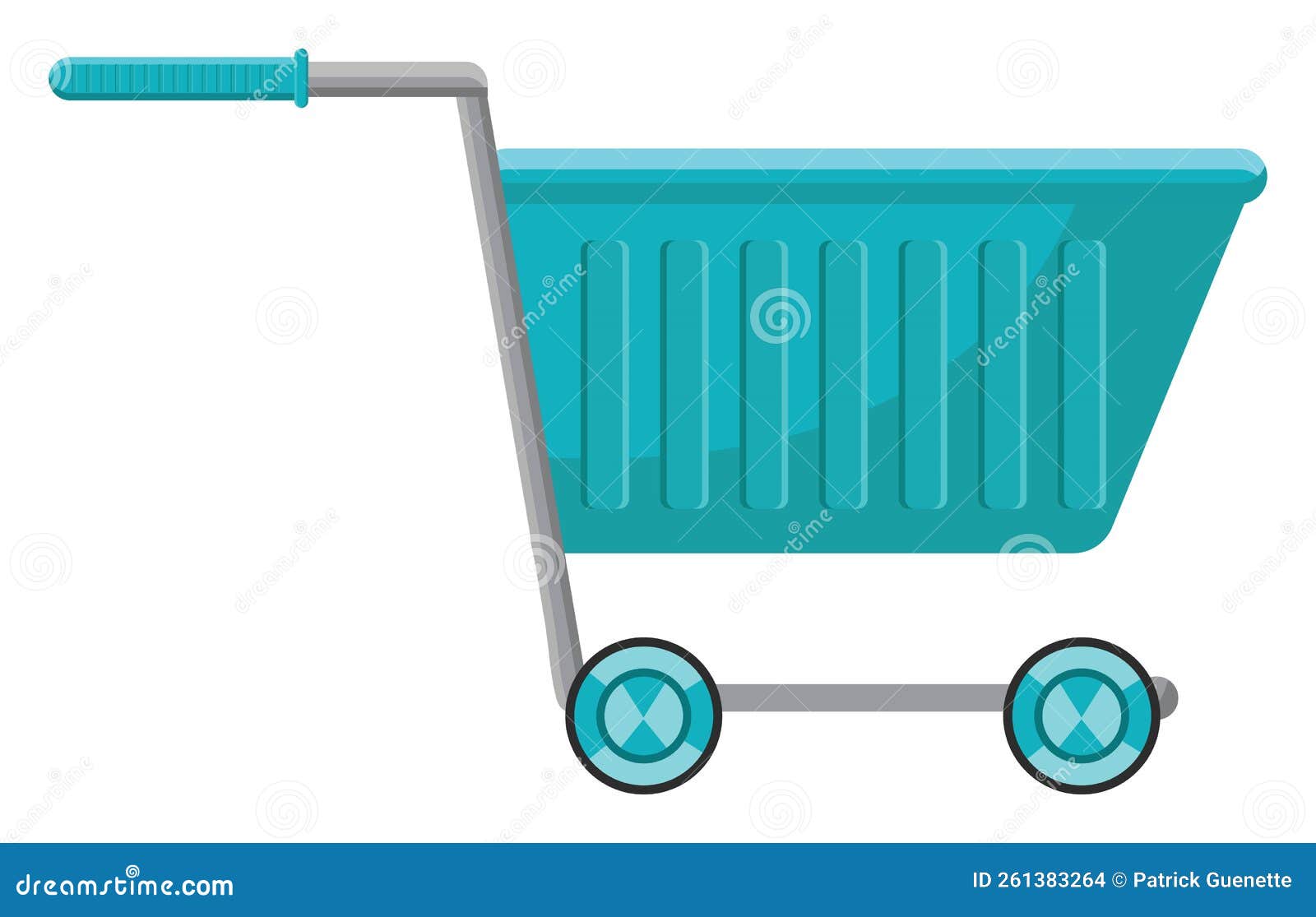 Blue cart, icon stock vector. Illustration of white - 261383264