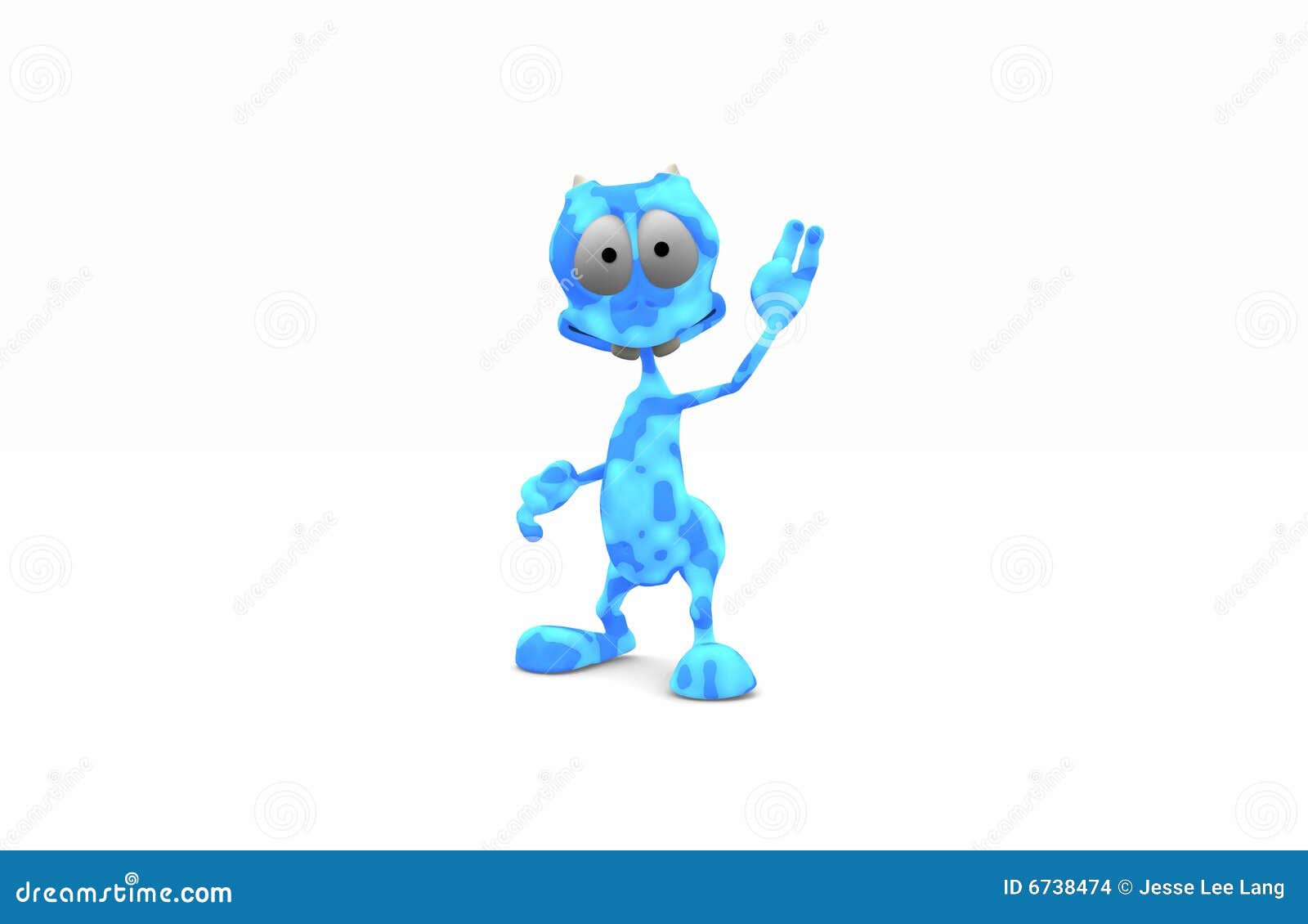 Blue cartoon alien stock illustration. Illustration of creature - 6738474