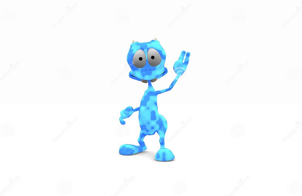 Blue cartoon alien stock illustration. Illustration of creature - 6738474