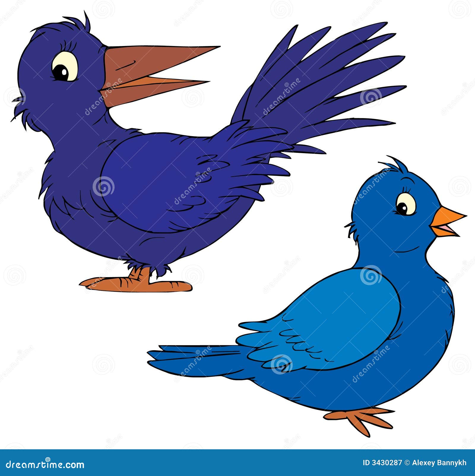 Cartoon Birds For Kids. Little Cute Parrot. Vector Illustration ...