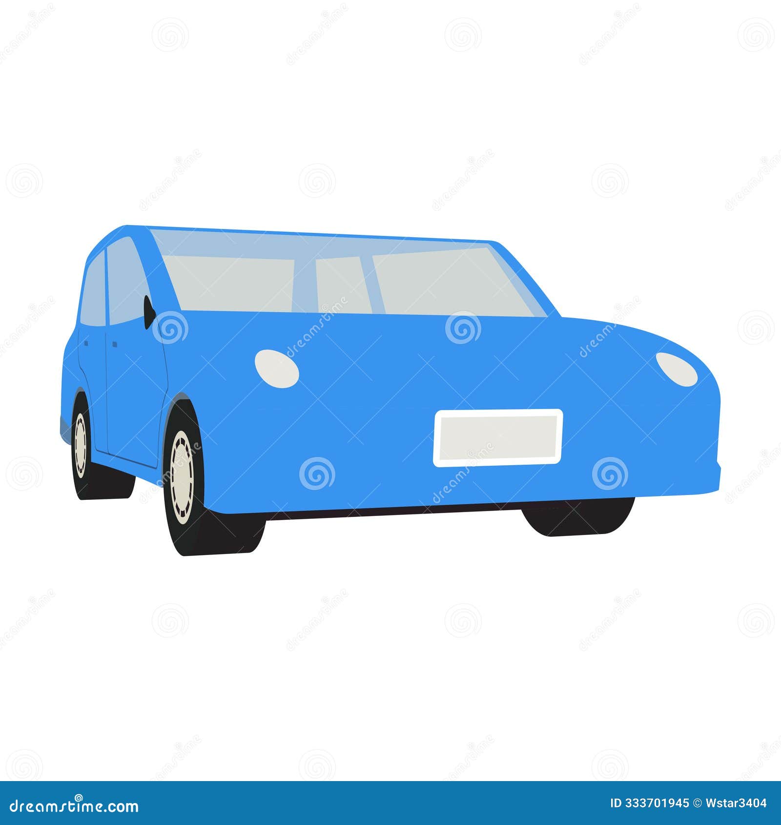 Blue Cartoon Car Icon stock vector. Illustration of taxi - 333701945