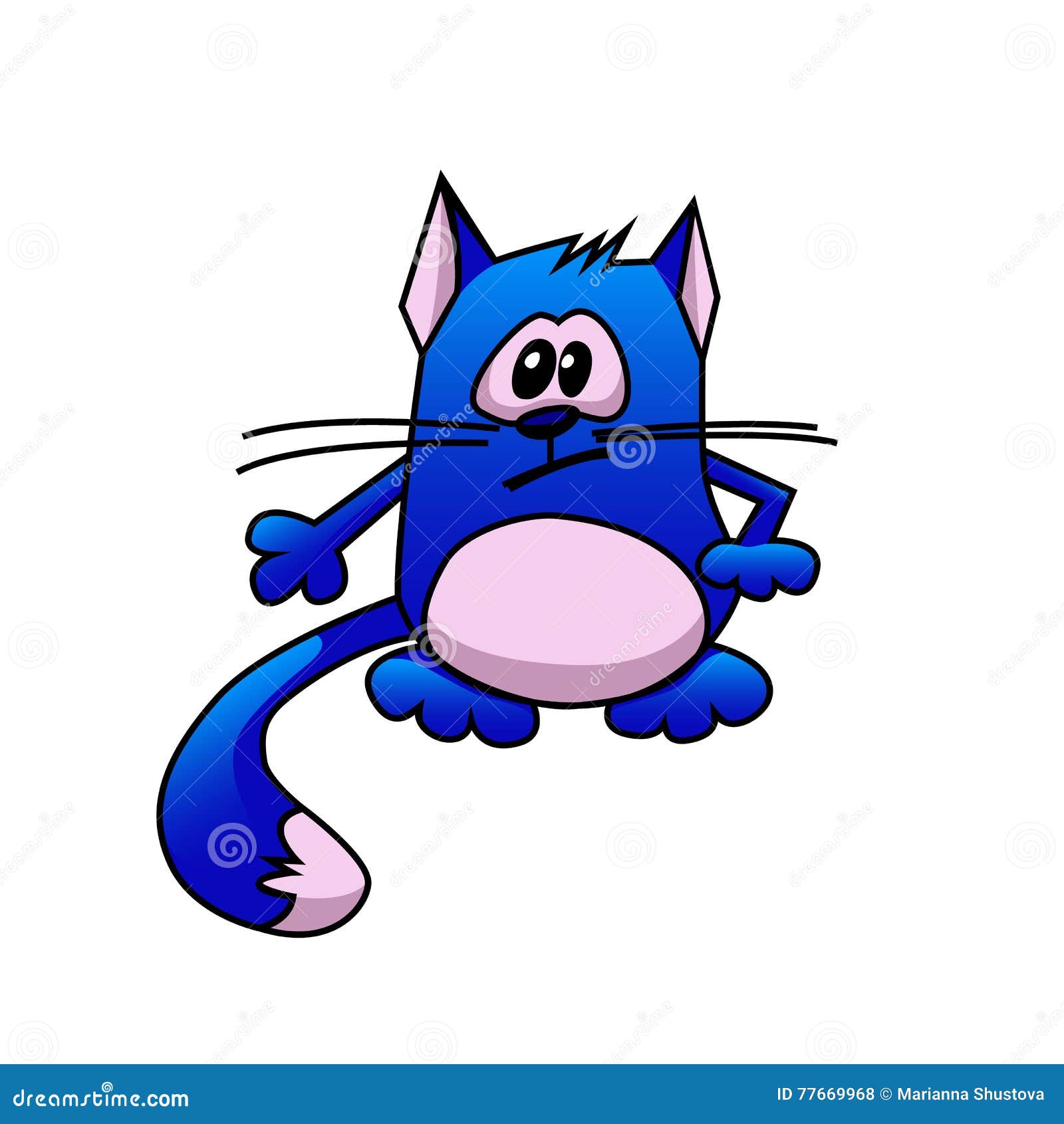 Blue cartoon cat stock vector. Illustration of icon, face - 77669968