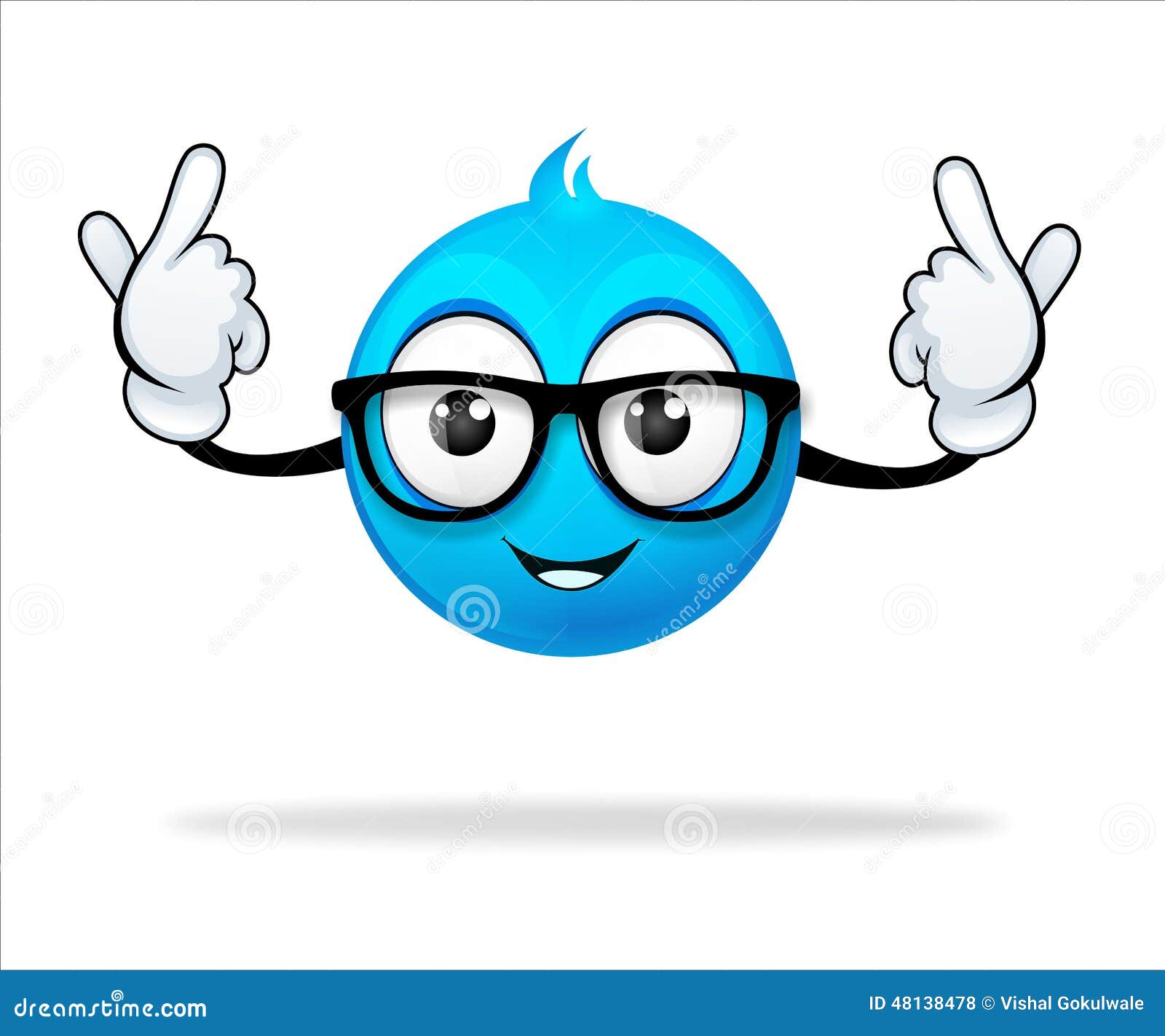 Blue cartoon character stock illustration. Illustration of character ...