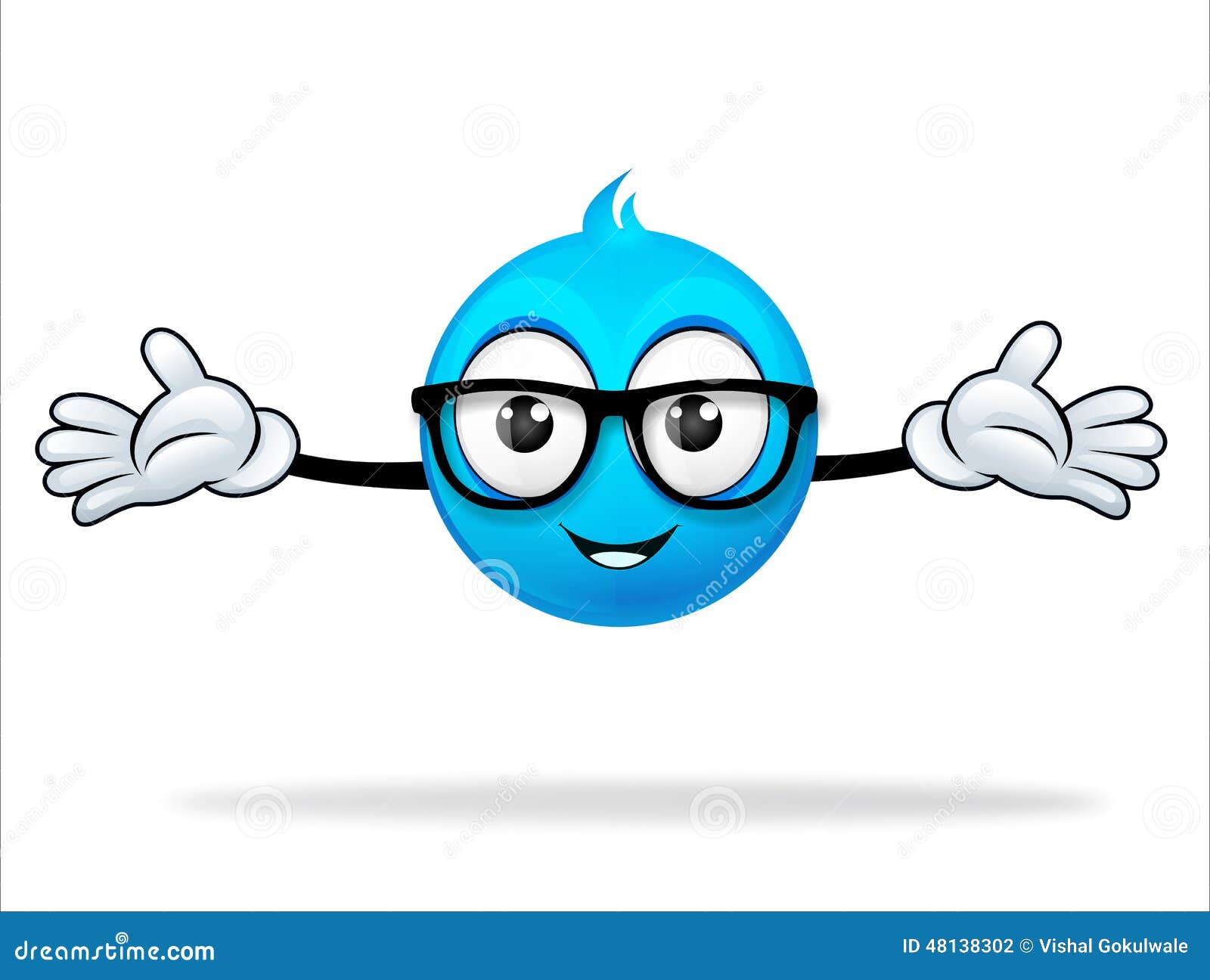 Blue cartoon character stock illustration. Illustration of enjoy - 48138302