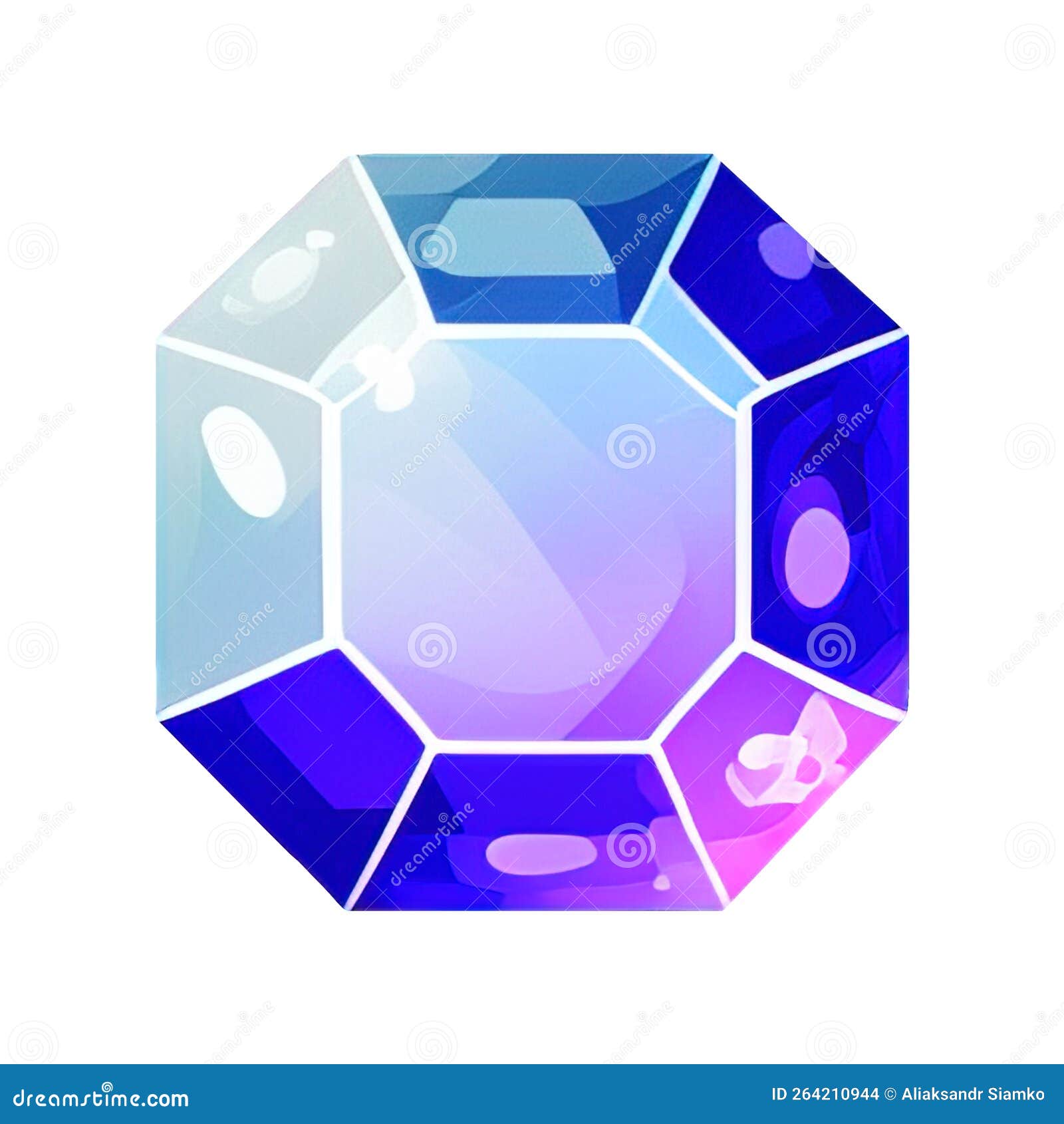 Blue Cartoon Gem Isolated on White Stock Photo - Illustration of ...
