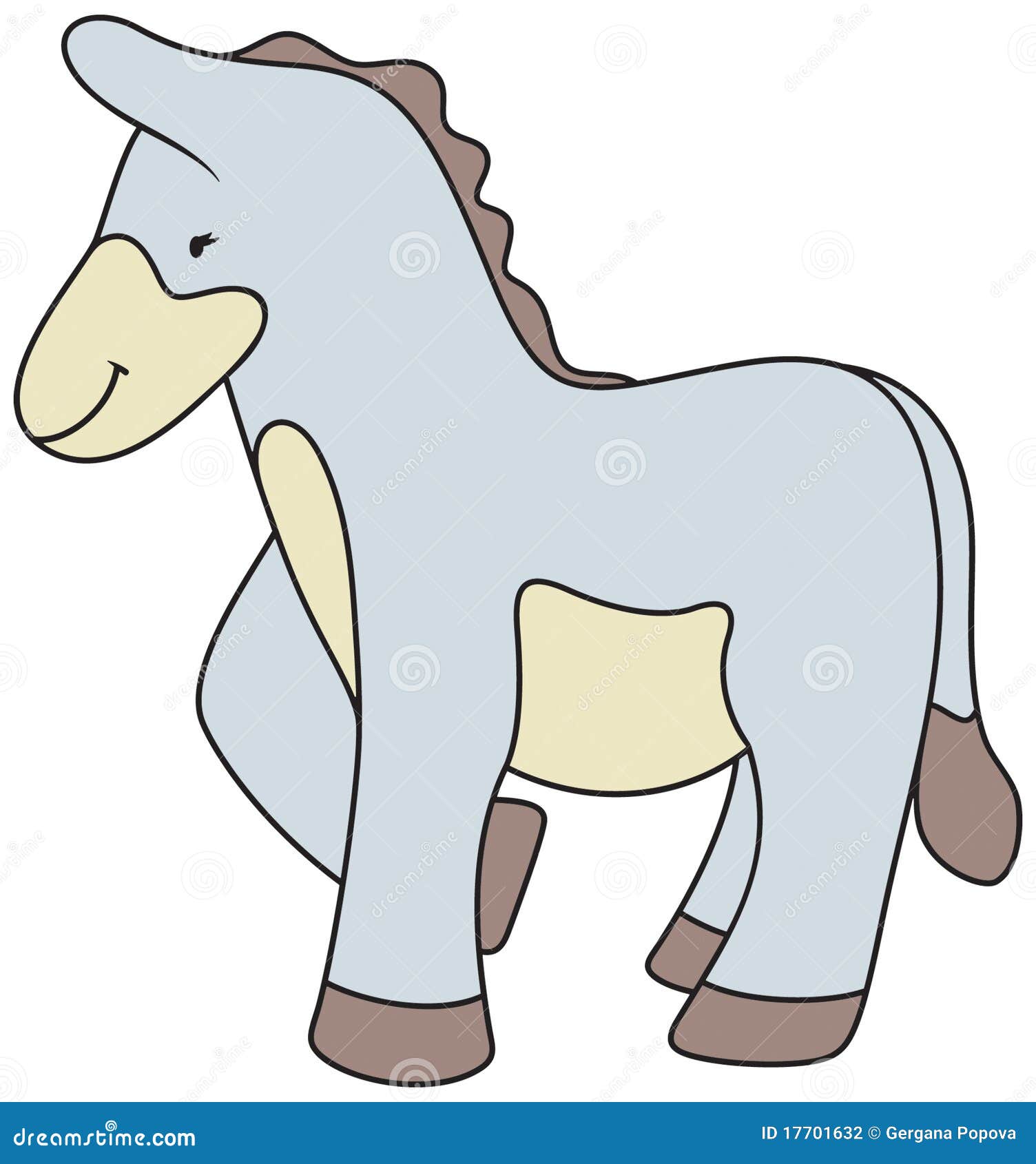 Blue cartoon horse stock vector. Illustration of blue - 17701632