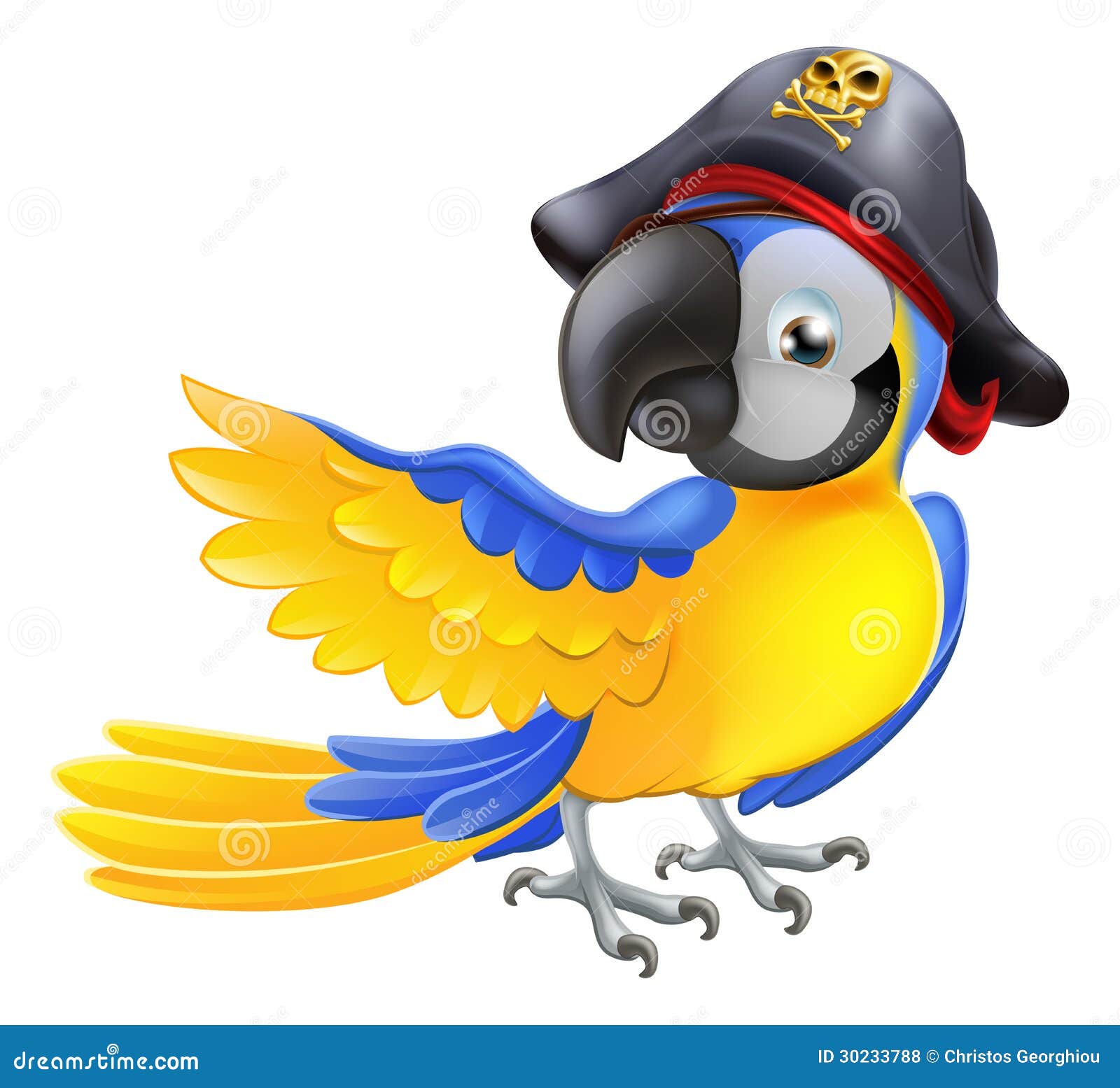 Parrot pirate character stock vector. Illustration of bandanna - 30233788