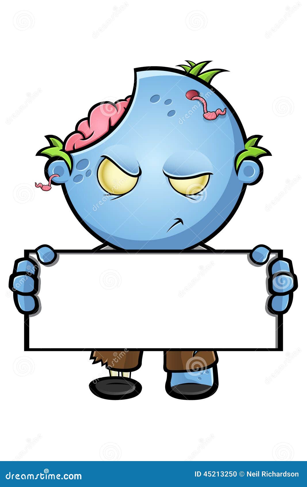 Blue Cartoon Zombie Character Stock Vector - Illustration of monster ...
