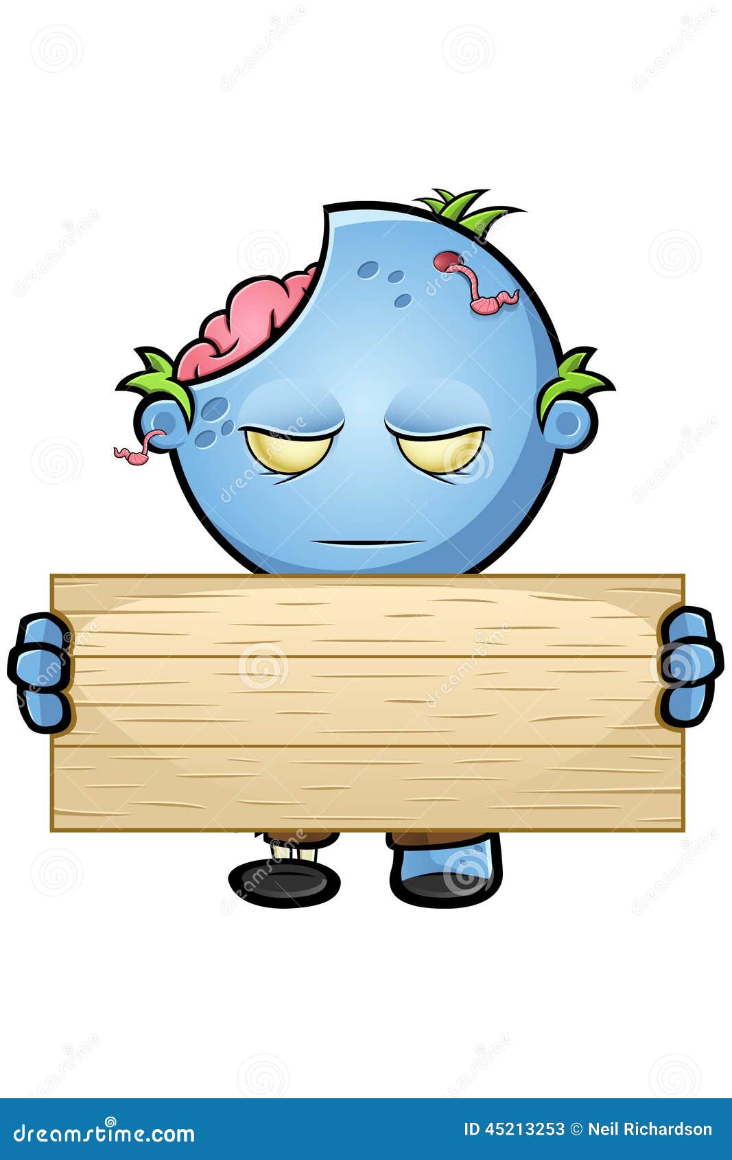 Blue Cartoon Zombie Character Stock Vector - Illustration of character ...