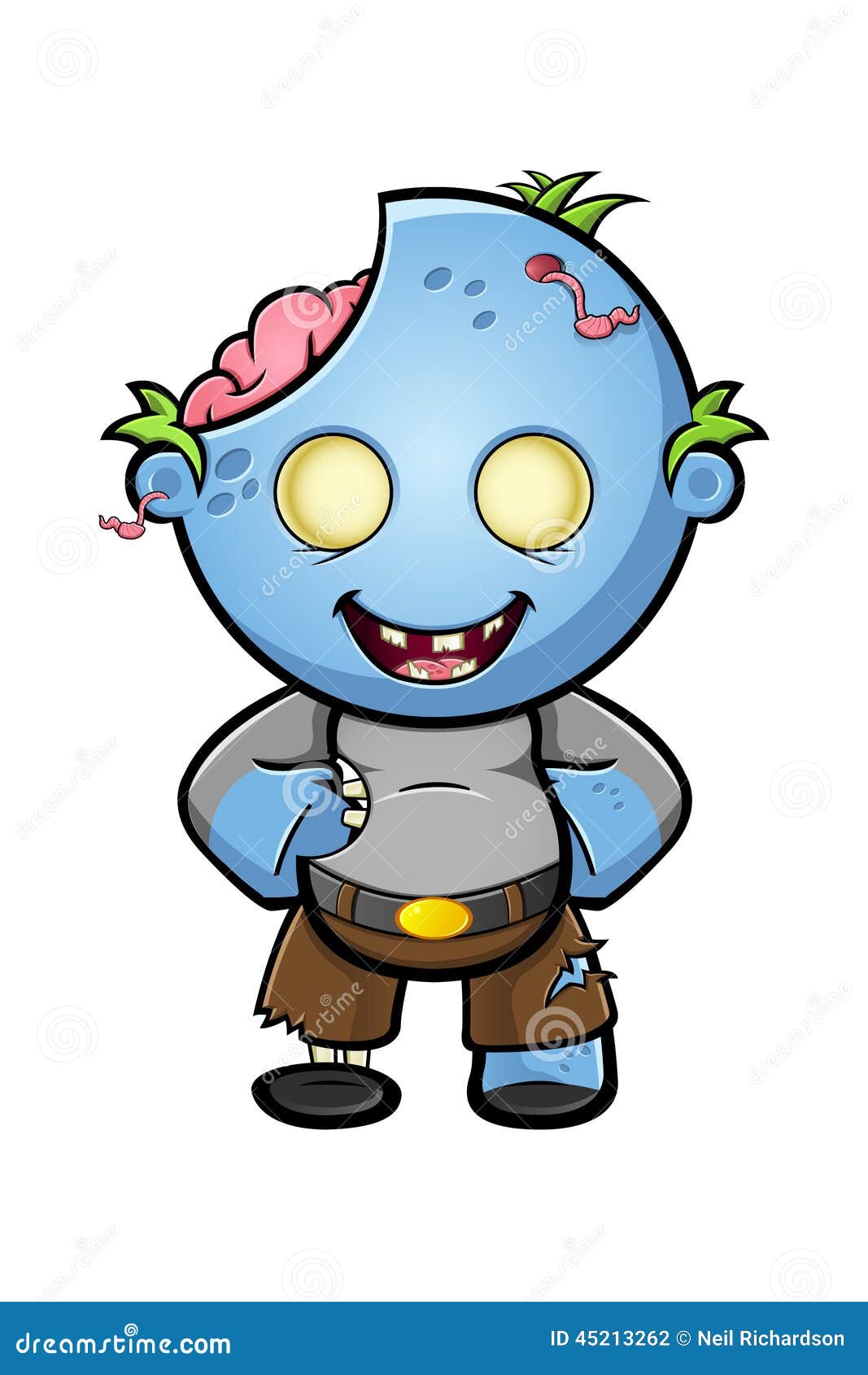Blue Cartoon Zombie Character Stock Vector - Illustration of character ...