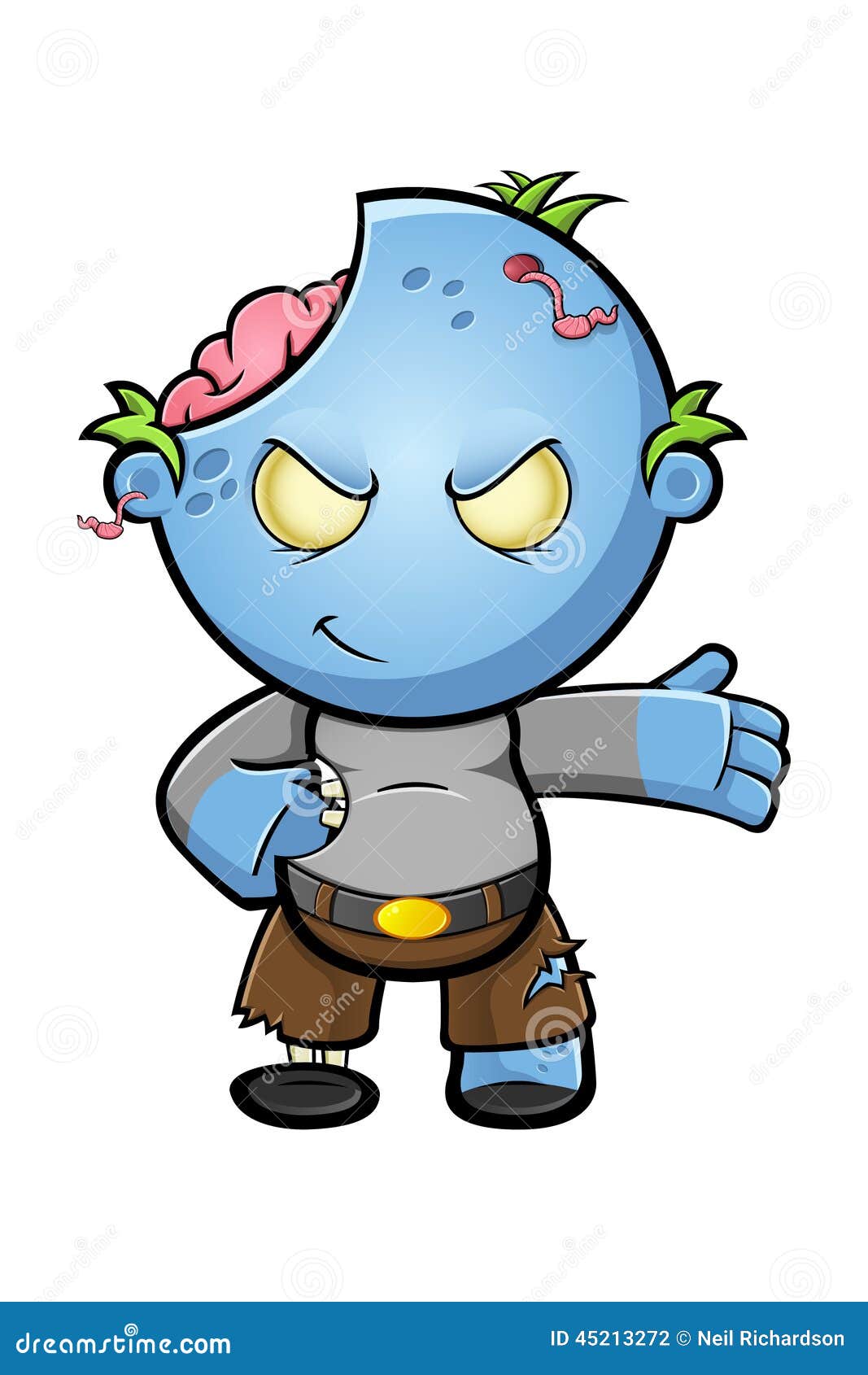 Blue Cartoon Zombie Character Stock Vector - Illustration of zombie ...