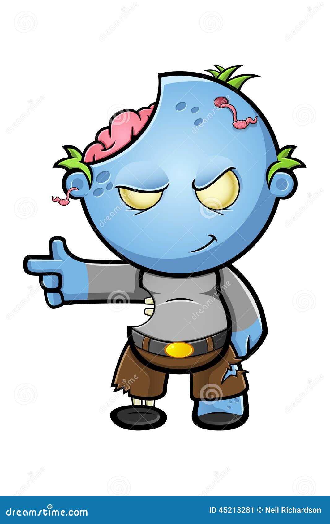 Blue Cartoon Zombie Character Stock Vector - Illustration of male ...