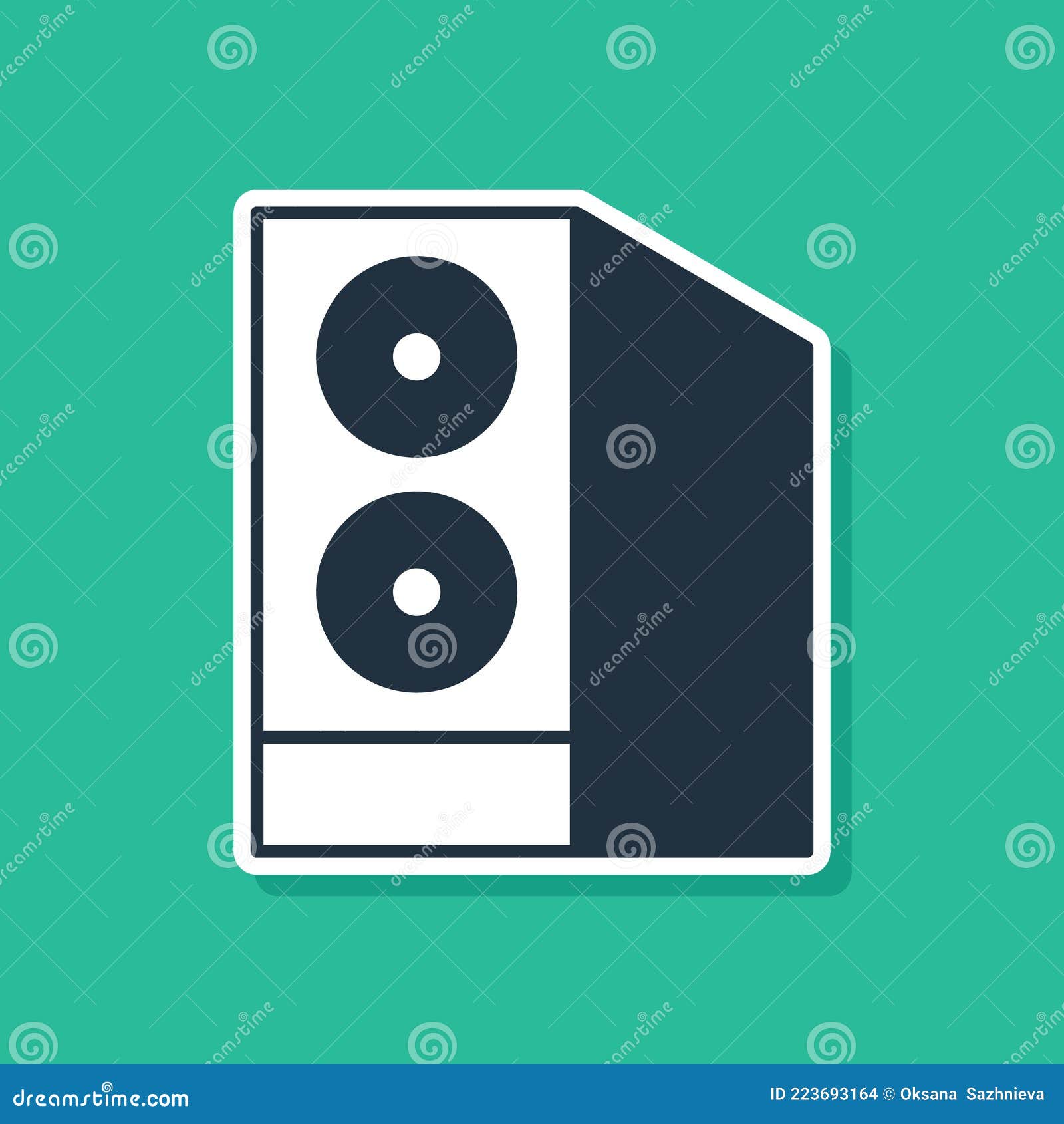 Blue Case of Computer Icon Isolated on Green Background. Computer ...