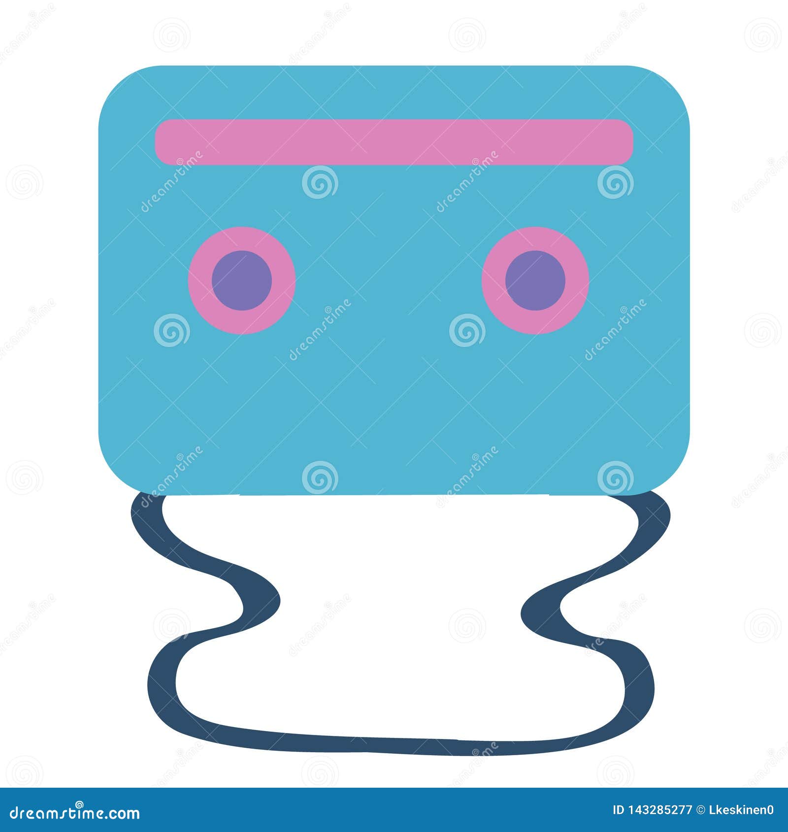 Blue Cassette Walkman Flat Illustration On White Cartoon Vector ...