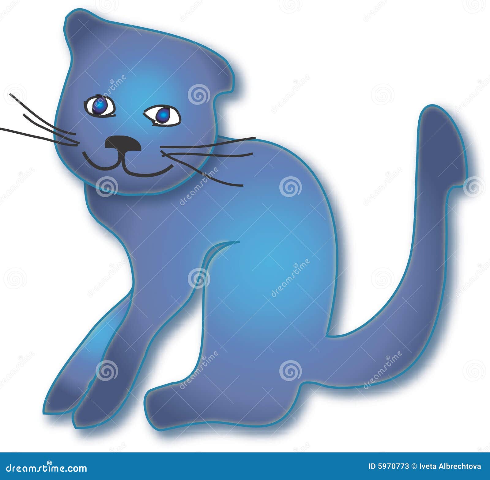 Blue cat stock vector. Illustration of symbol, simple - 5970773