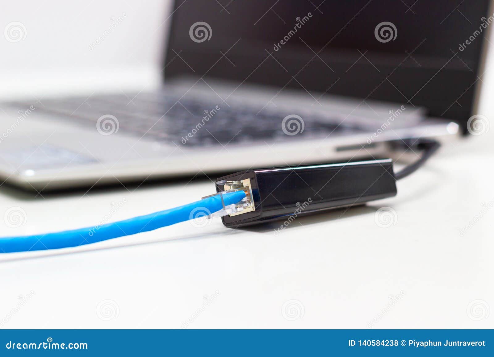 Blue CAT 6E UTP CABLE Connect To Port USB Stock Photo - Image of ...
