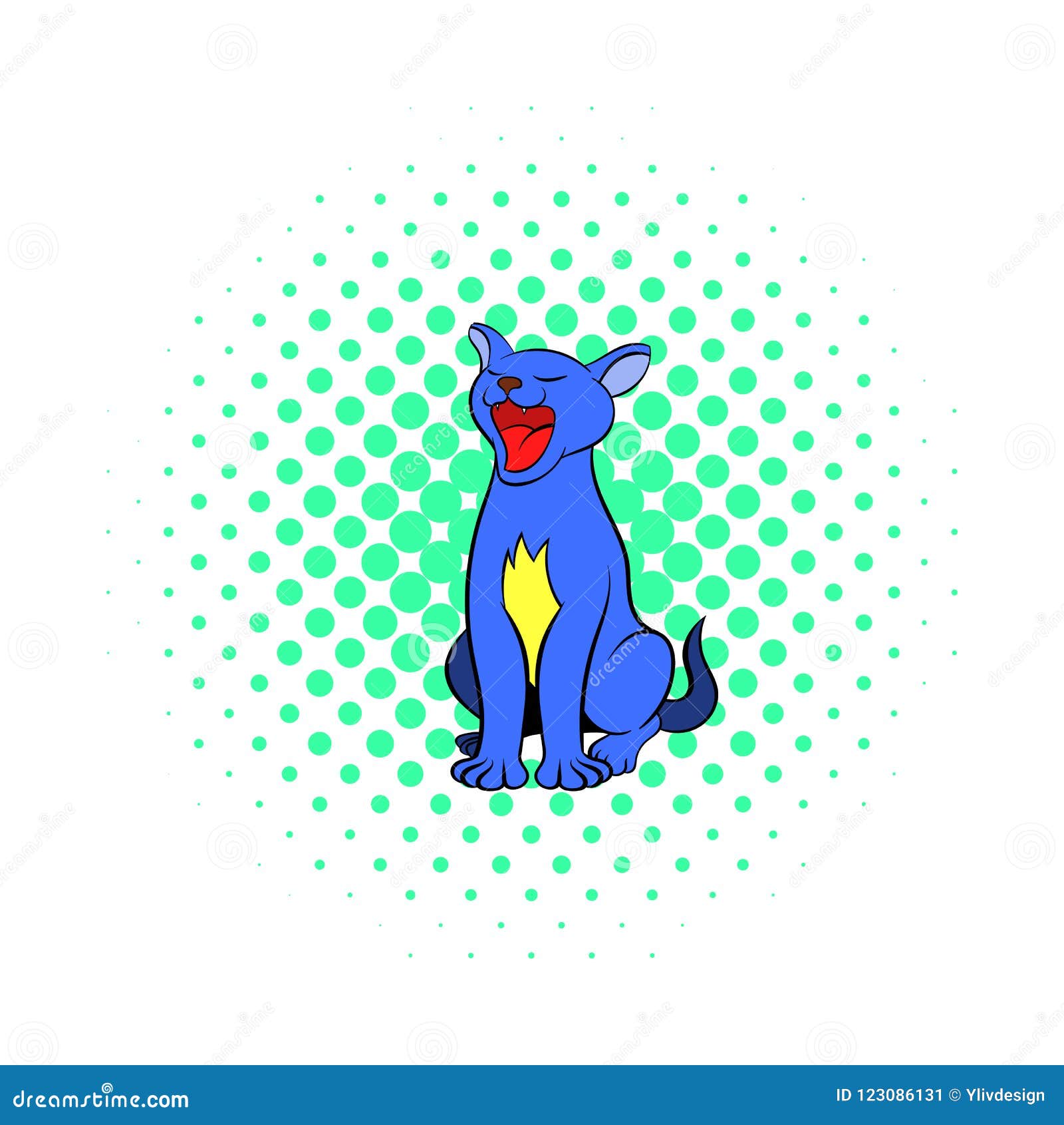 Blue Cat Icon, Comics Style Stock Illustration - Illustration of kitten ...