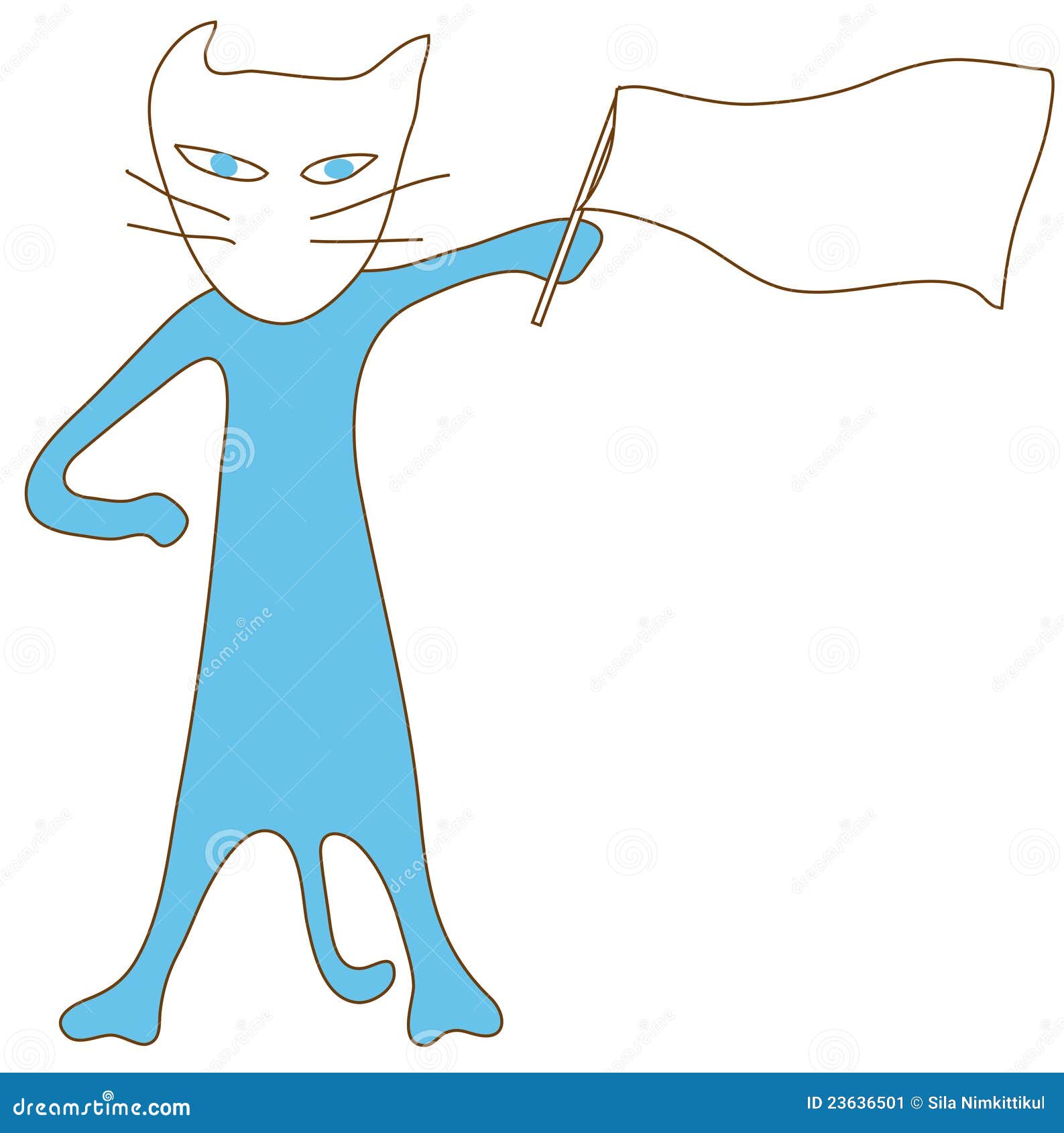 Blue cat show flag stock illustration. Illustration of isolate - 23636501
