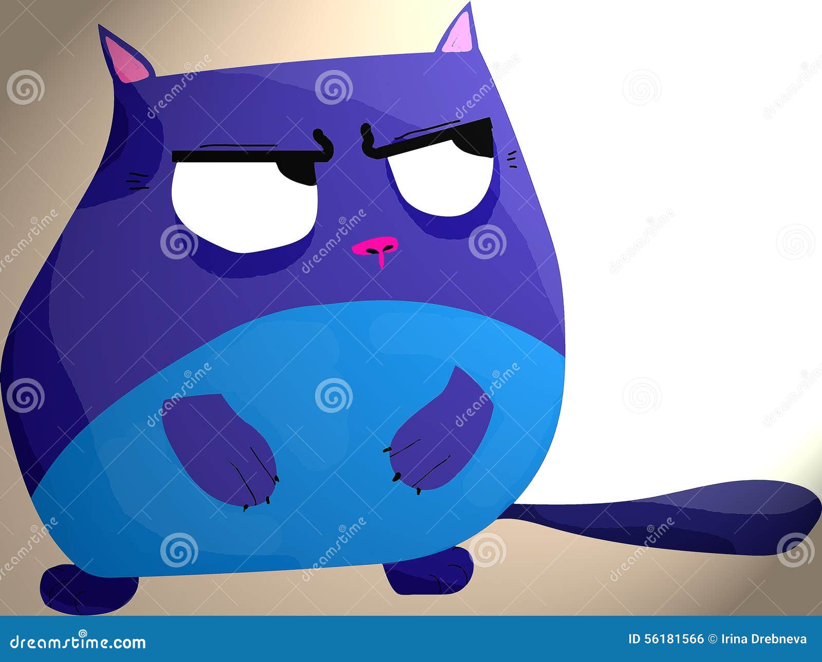 Blue cat stock vector. Illustration of concepts, animals - 56181566