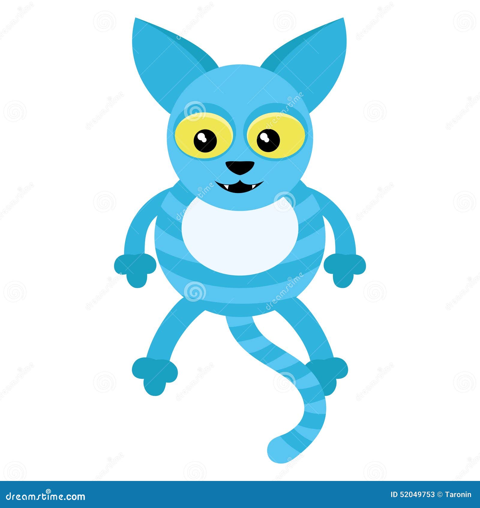 Blue cat. stock vector. Illustration of isolated, funny - 52049753