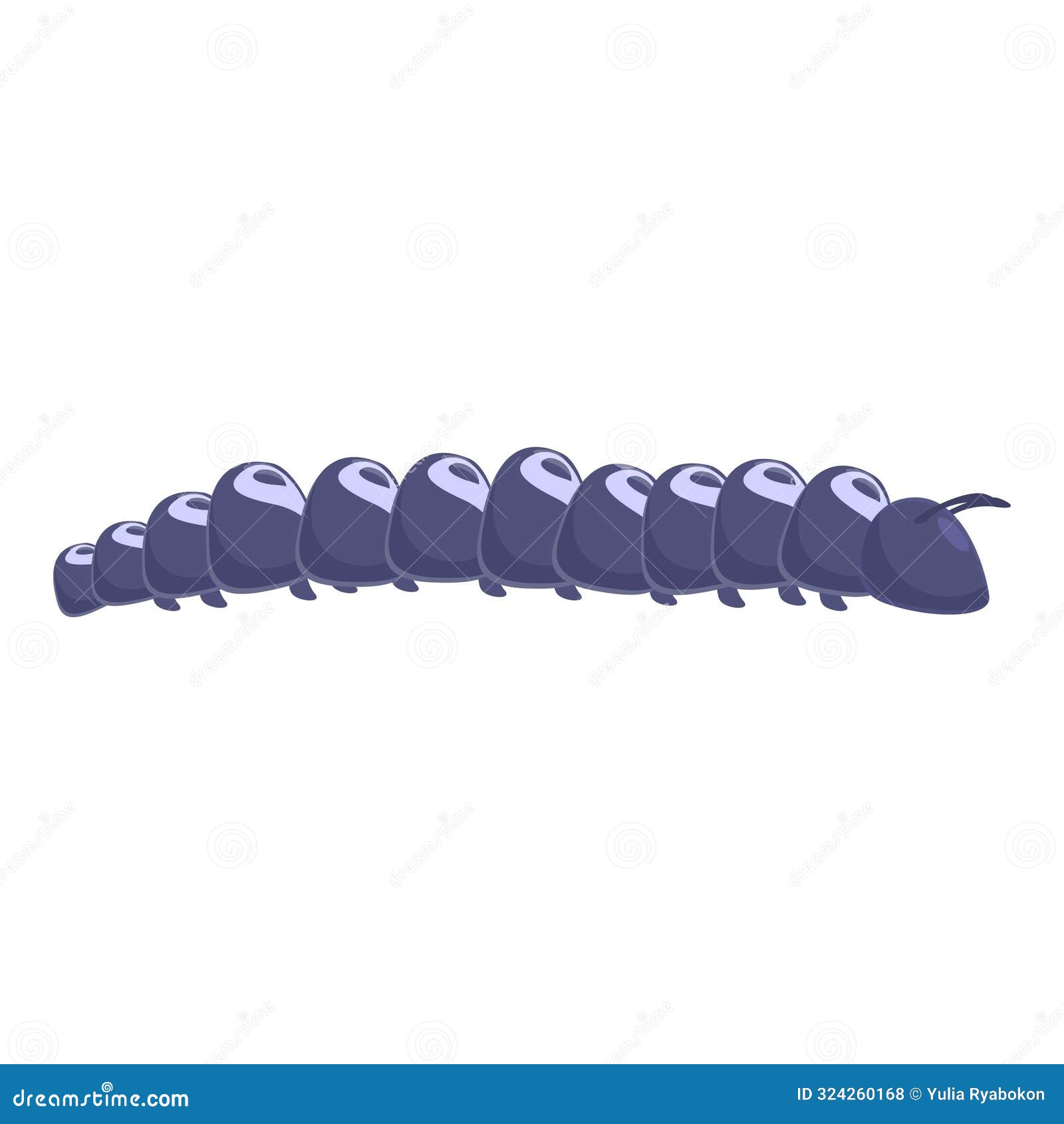 Red Caterpillar Top View Isolated On A White Background Vector ...