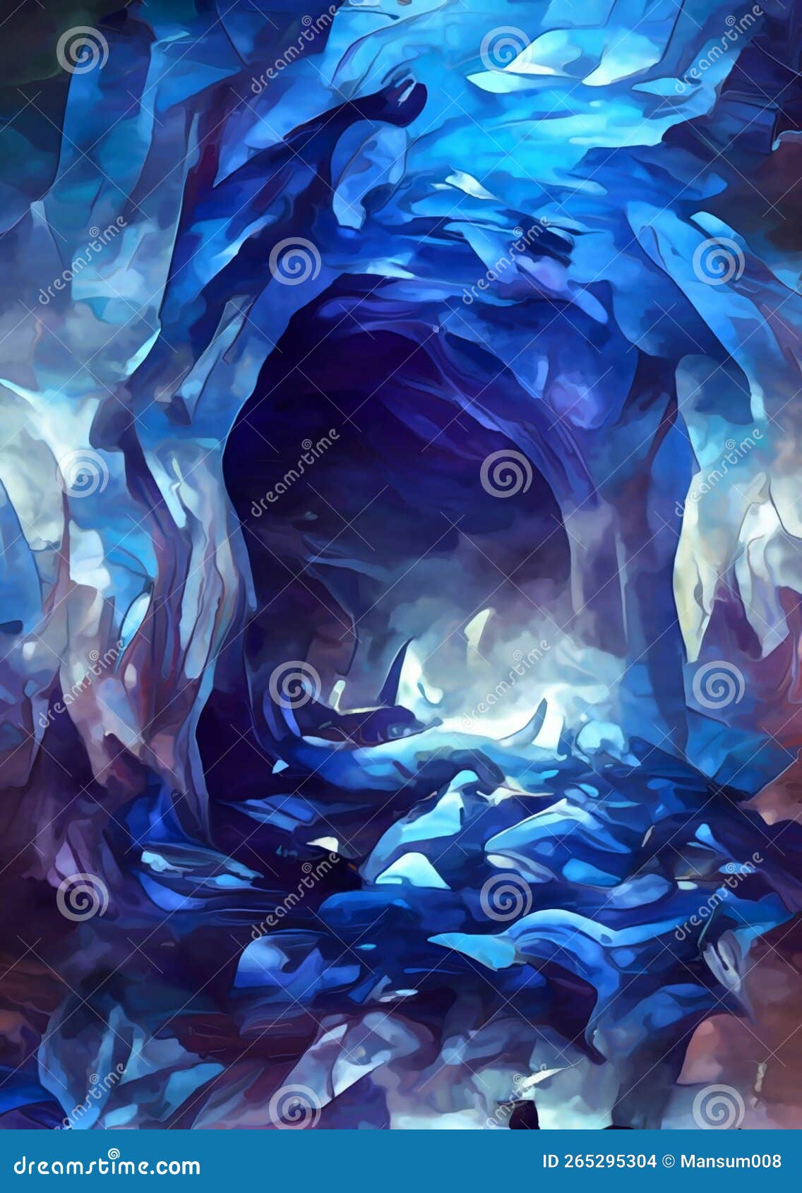 Blue cave background stock illustration. Illustration of background ...