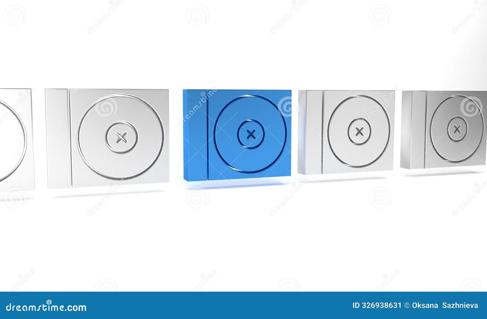 Blue CD or DVD Disk Icon Isolated on White Background. Compact Disc ...