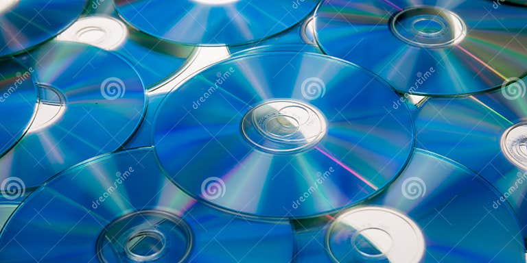 Blue Cd Stack Different Media Storage Collection Background Stock Photo ...