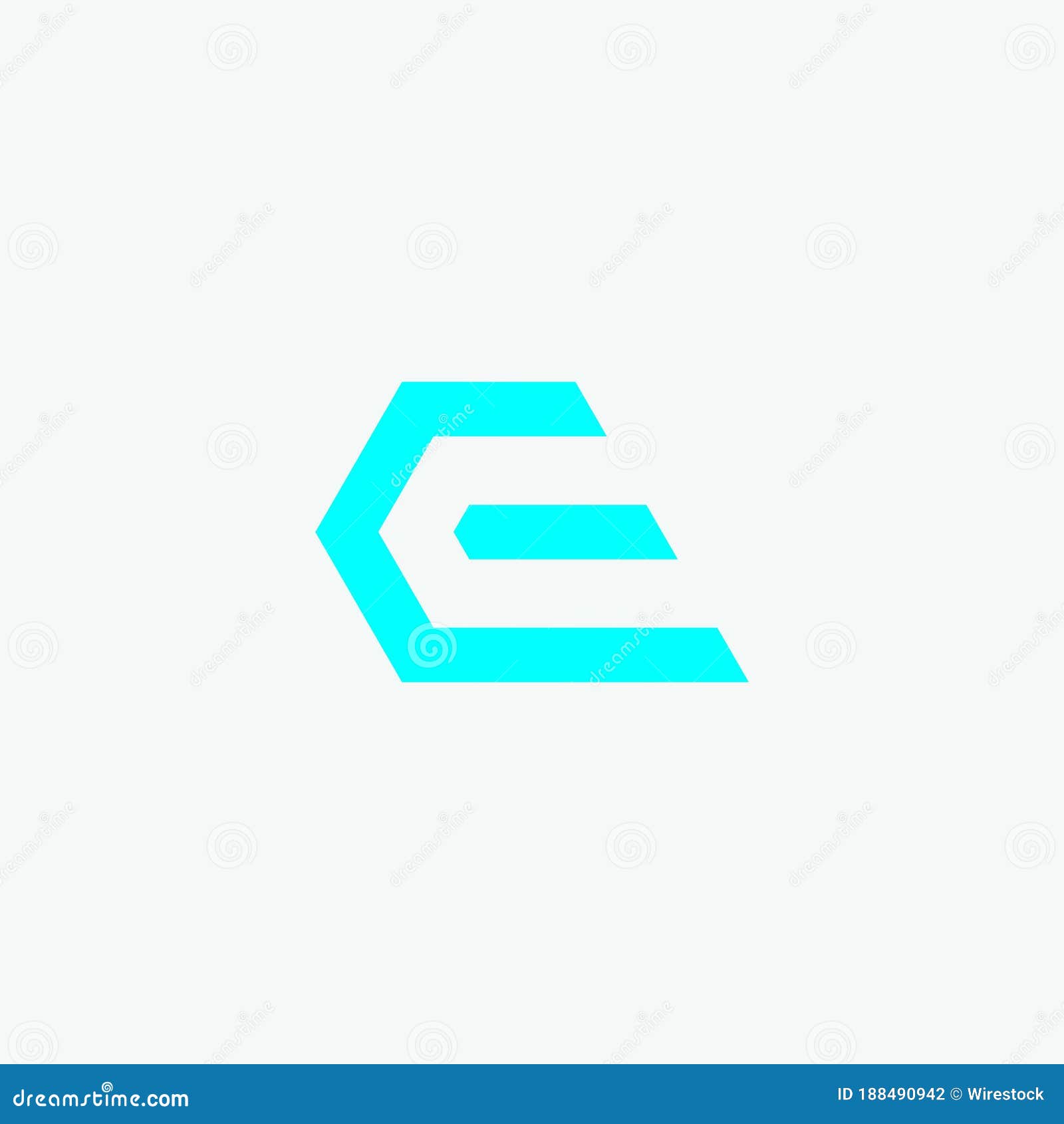 Blue CE Initials for Logo Design on White Background Stock Illustration ...