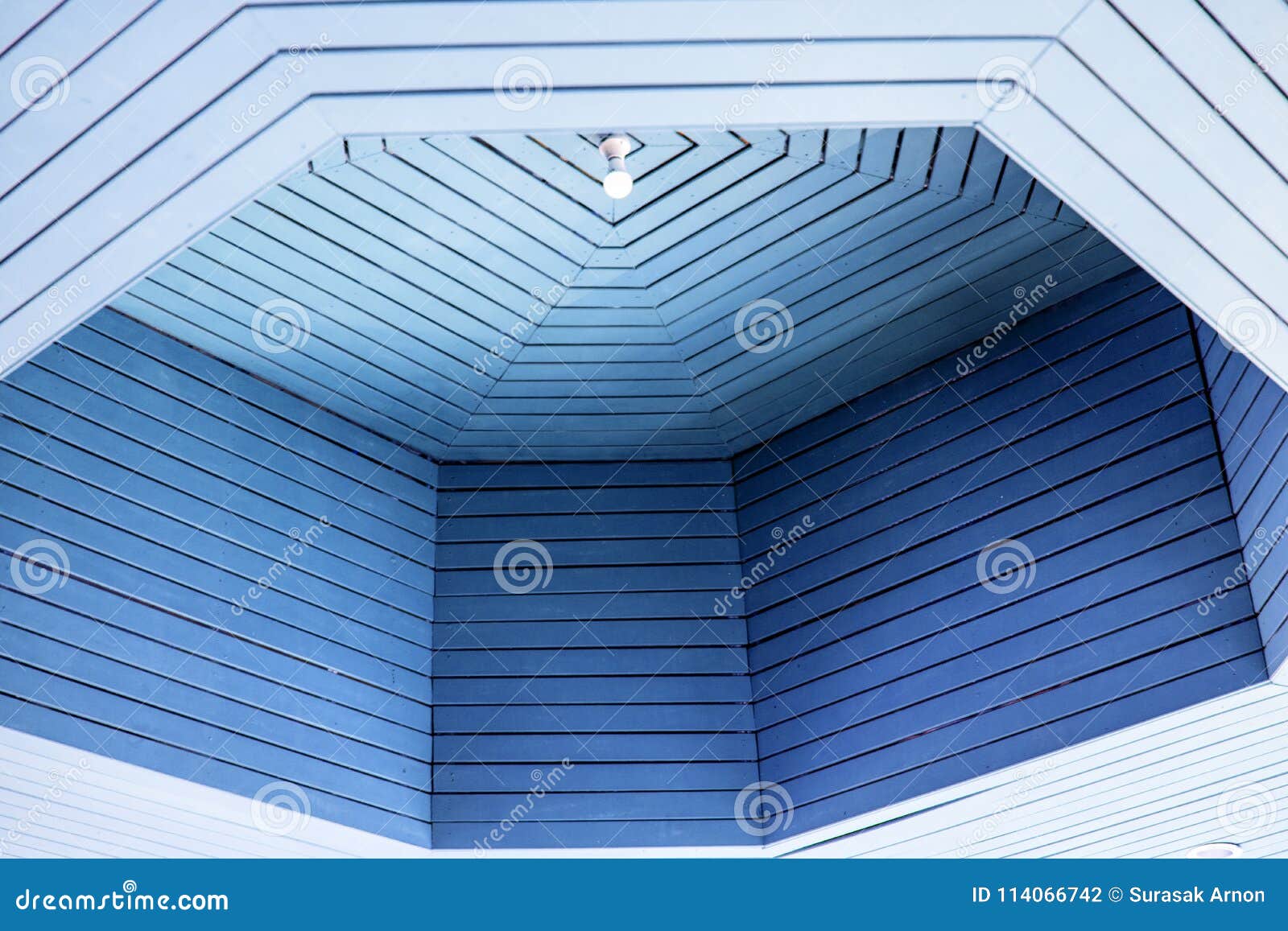 The Blue Ceiling is Beautiful and Comfortable. Stock Photo - Image of ...