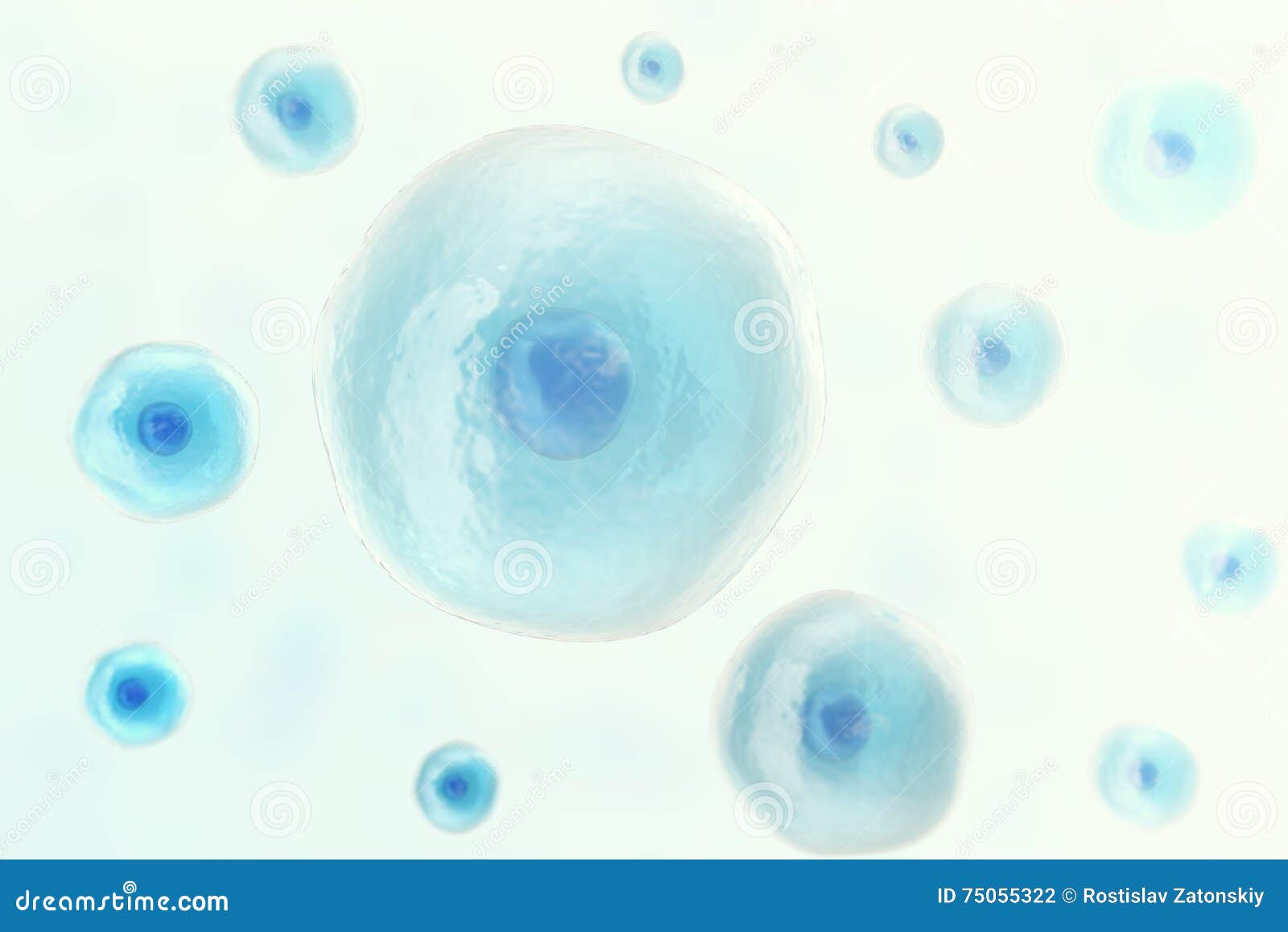 Blue Cell Human in Centre, Medicine Scientific Background. 3d ...