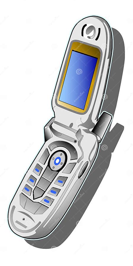 Blue Cell phone stock vector. Illustration of waiting, voicemail - 318589