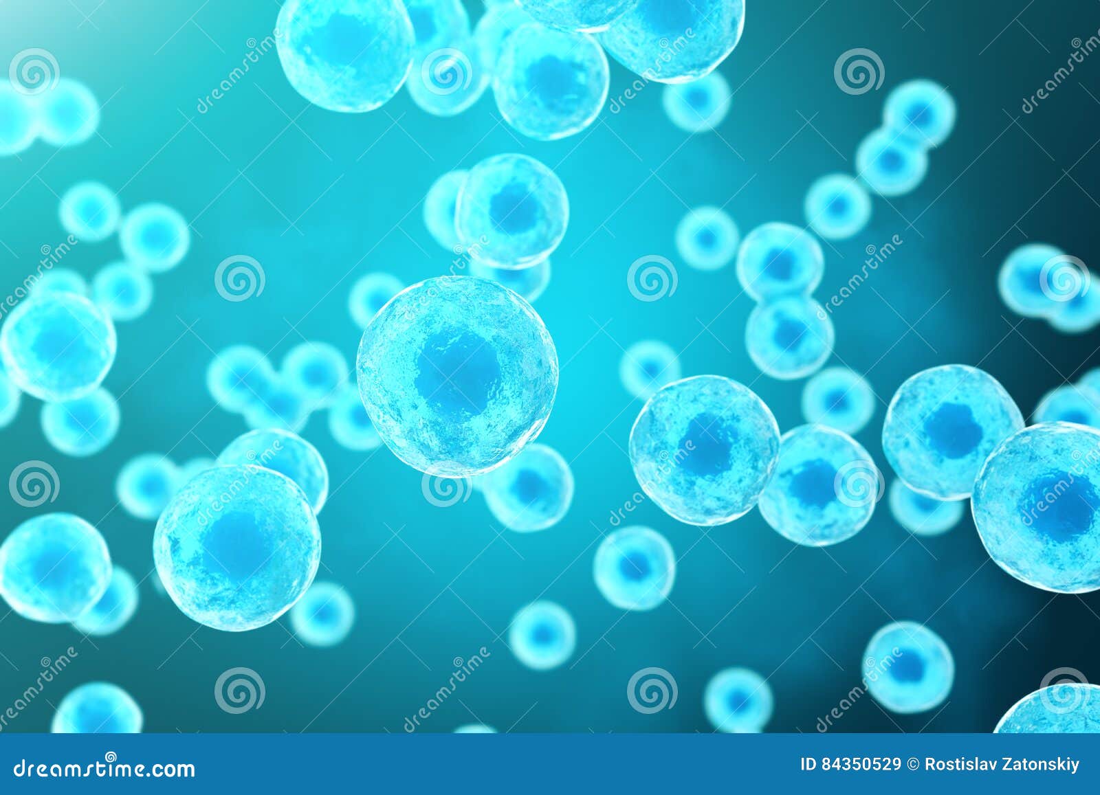 Blue Cells Science Bacgkround. 3d Rendering Stock Illustration ...