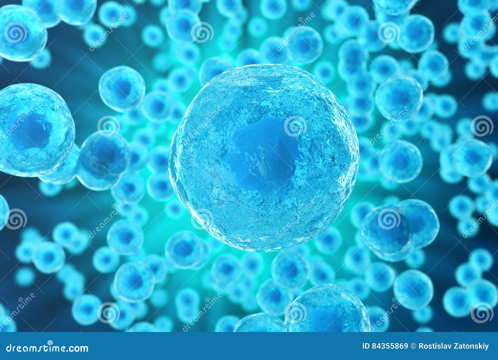 Blue Cells Science Bacgkround. 3d Rendering Stock Illustration ...