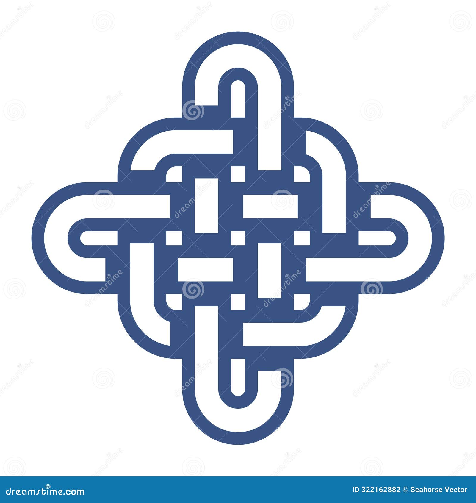 Blue Celtic Knot Design Simple. Intricate Endless Loop Pattern Blue ...