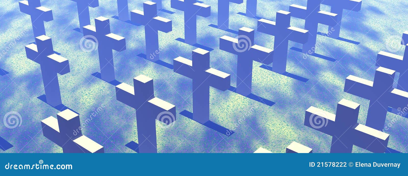 Blue cemetery stock illustration. Illustration of cross - 21578222