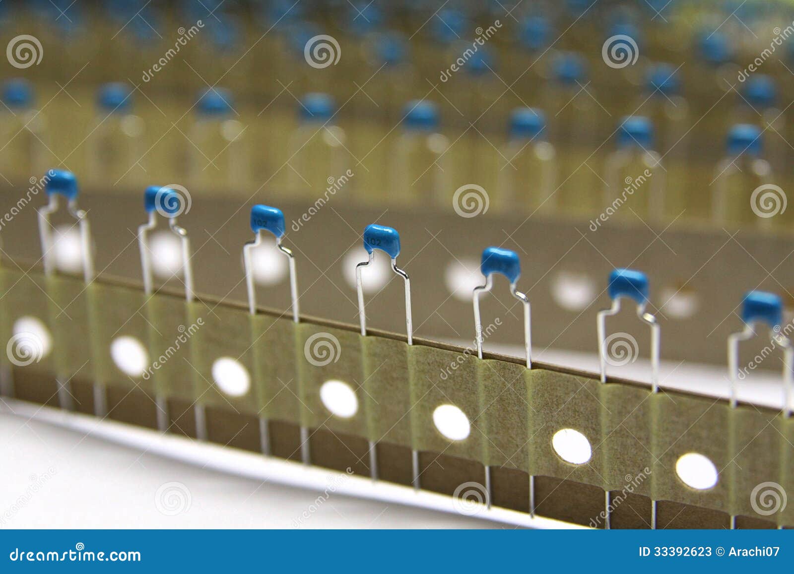 Blue ceramic capacitor stock image. Image of electronic - 33392623